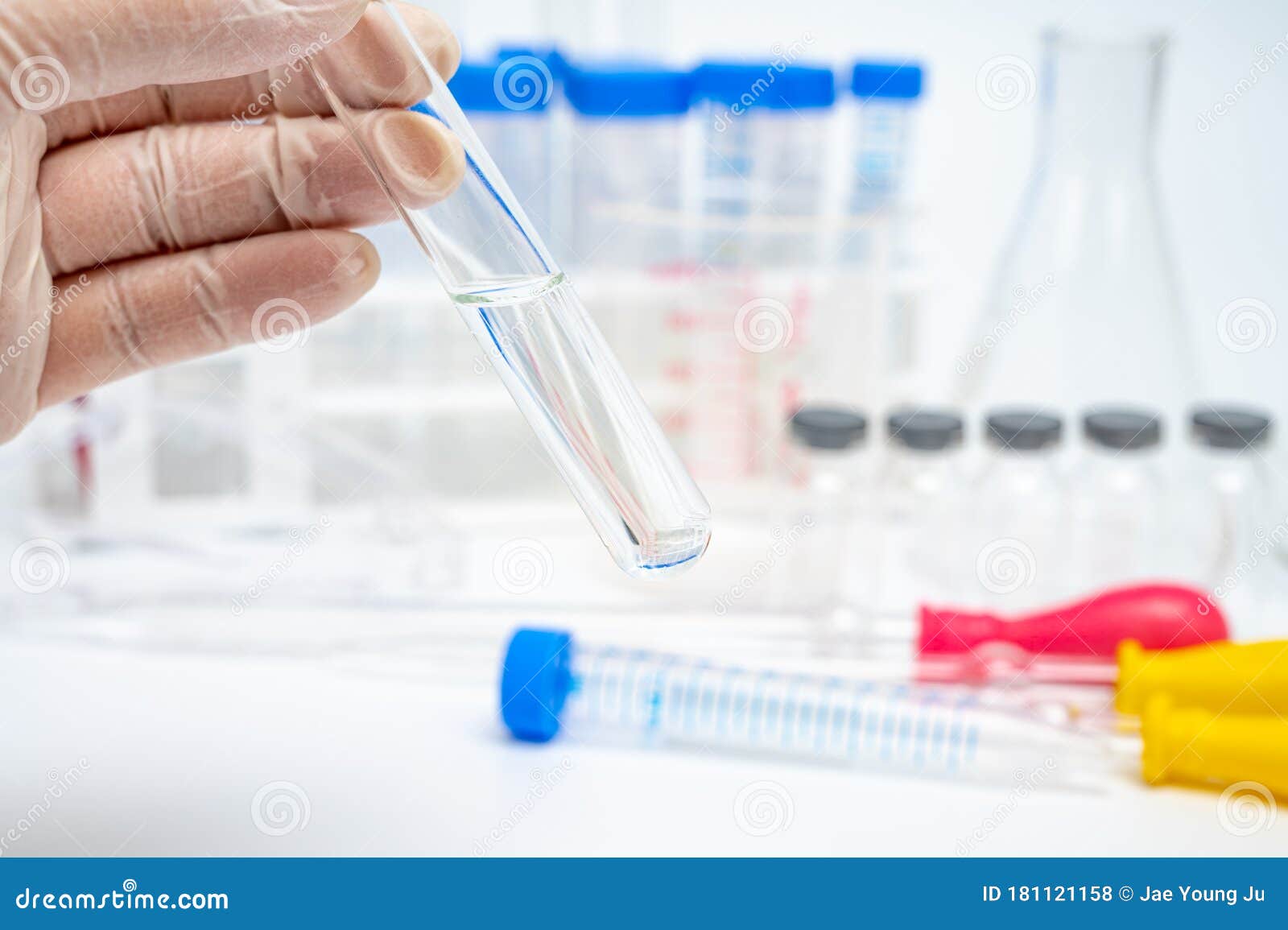 Any of the Various Tools and Containers Used in Experiments on a White ...