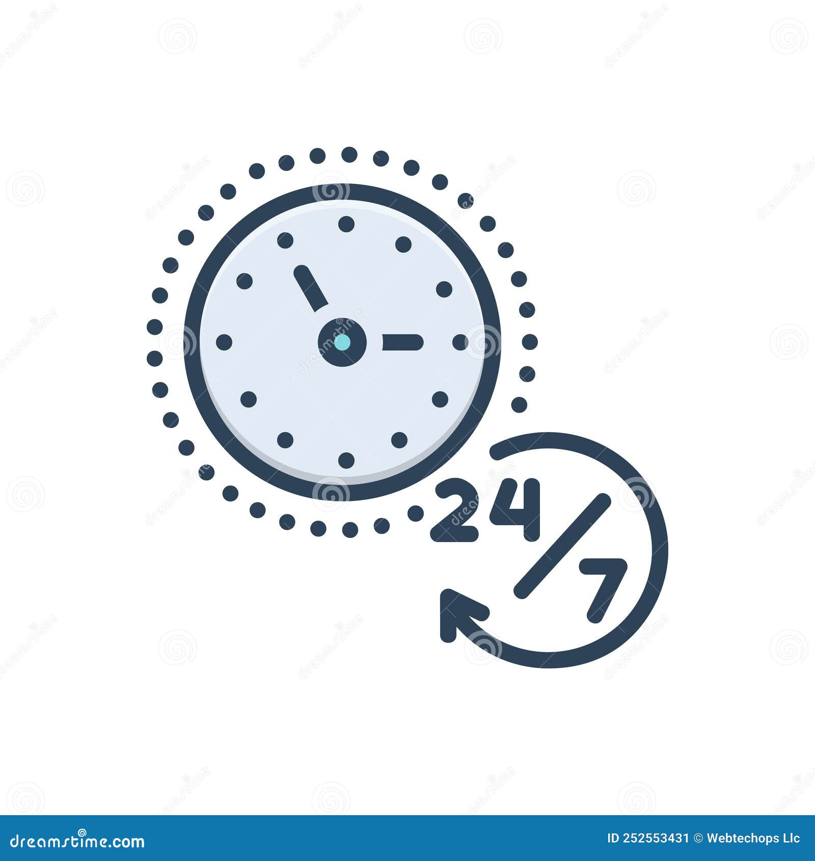 Color Illustration Icon for Anytime, Clock and Hours Stock Vector ...
