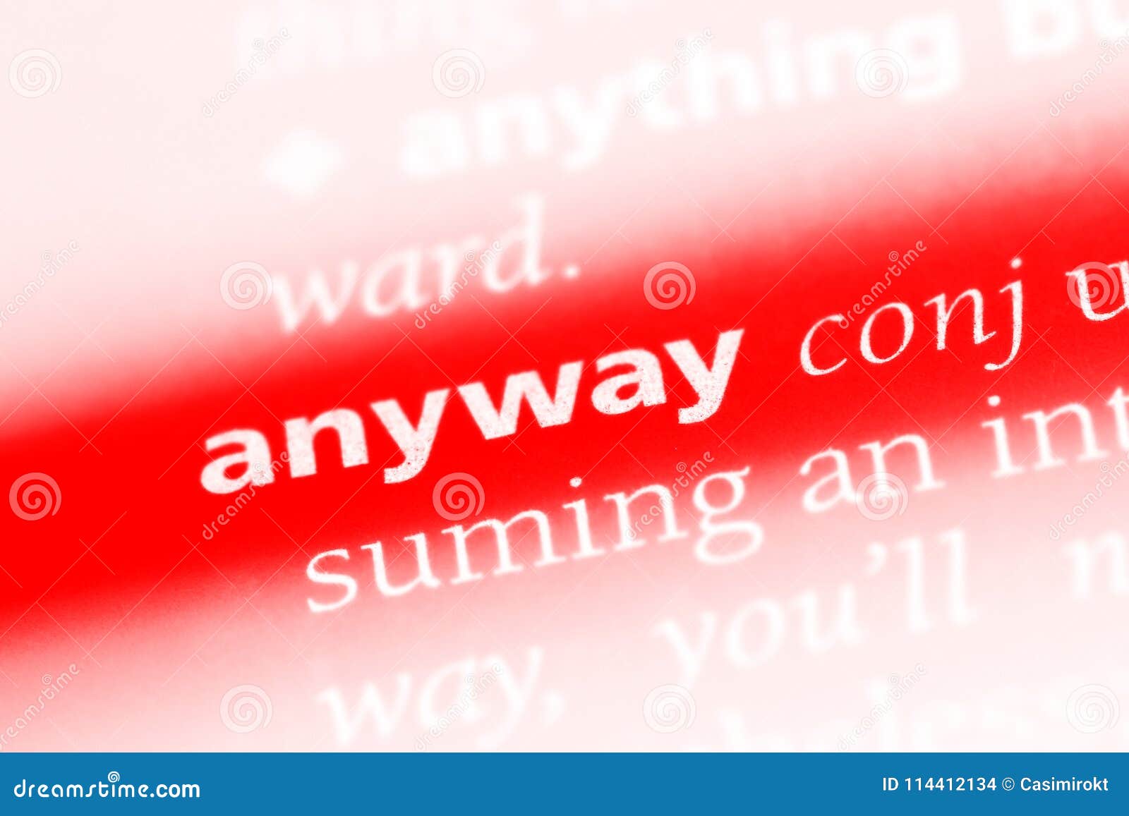 Anyway stock photo. Image of page, printed, text, dictionary - 114412134