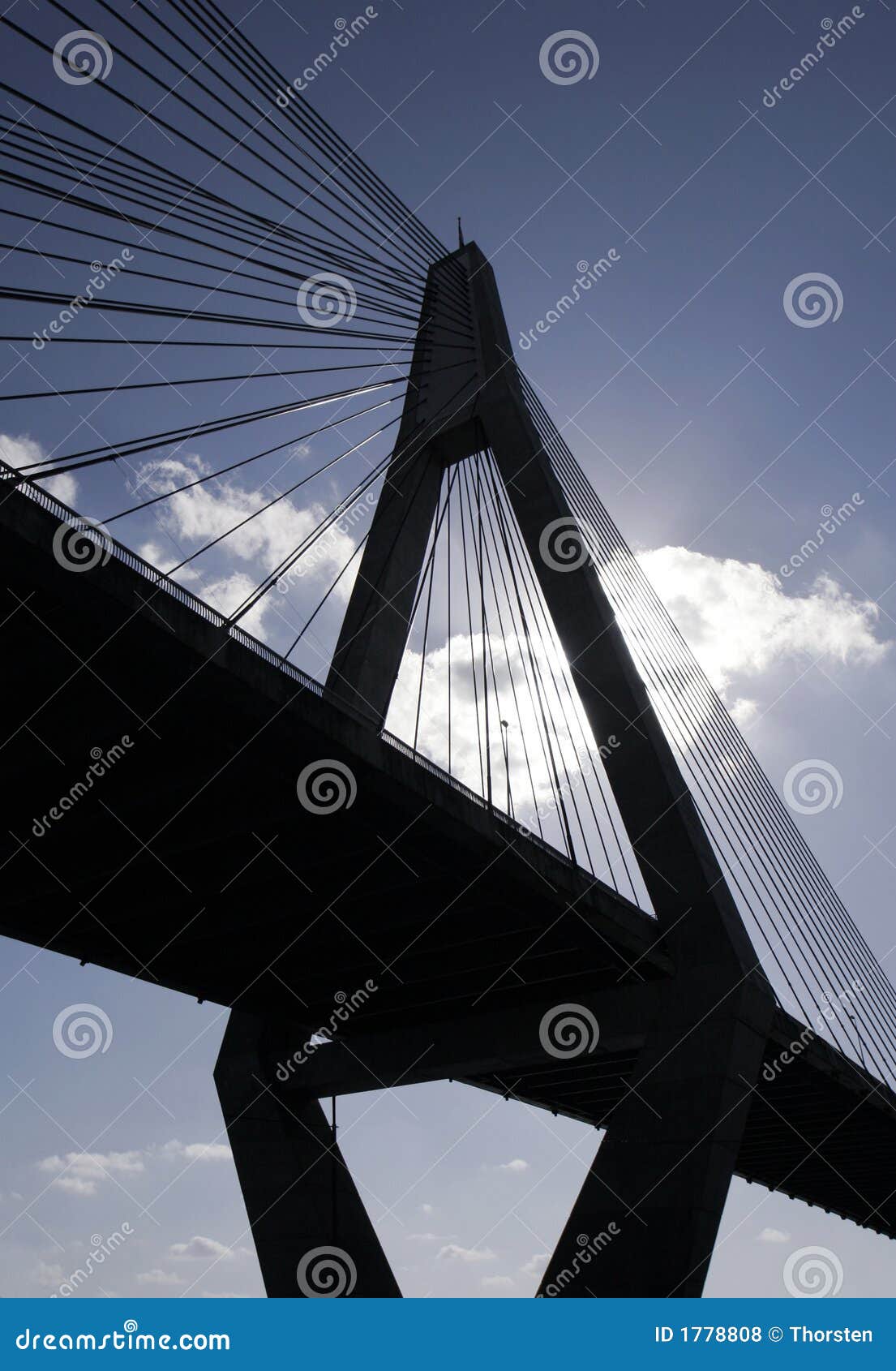 Anzac Bridge stock photo. Image of pylon, cloud, cable - 1778808