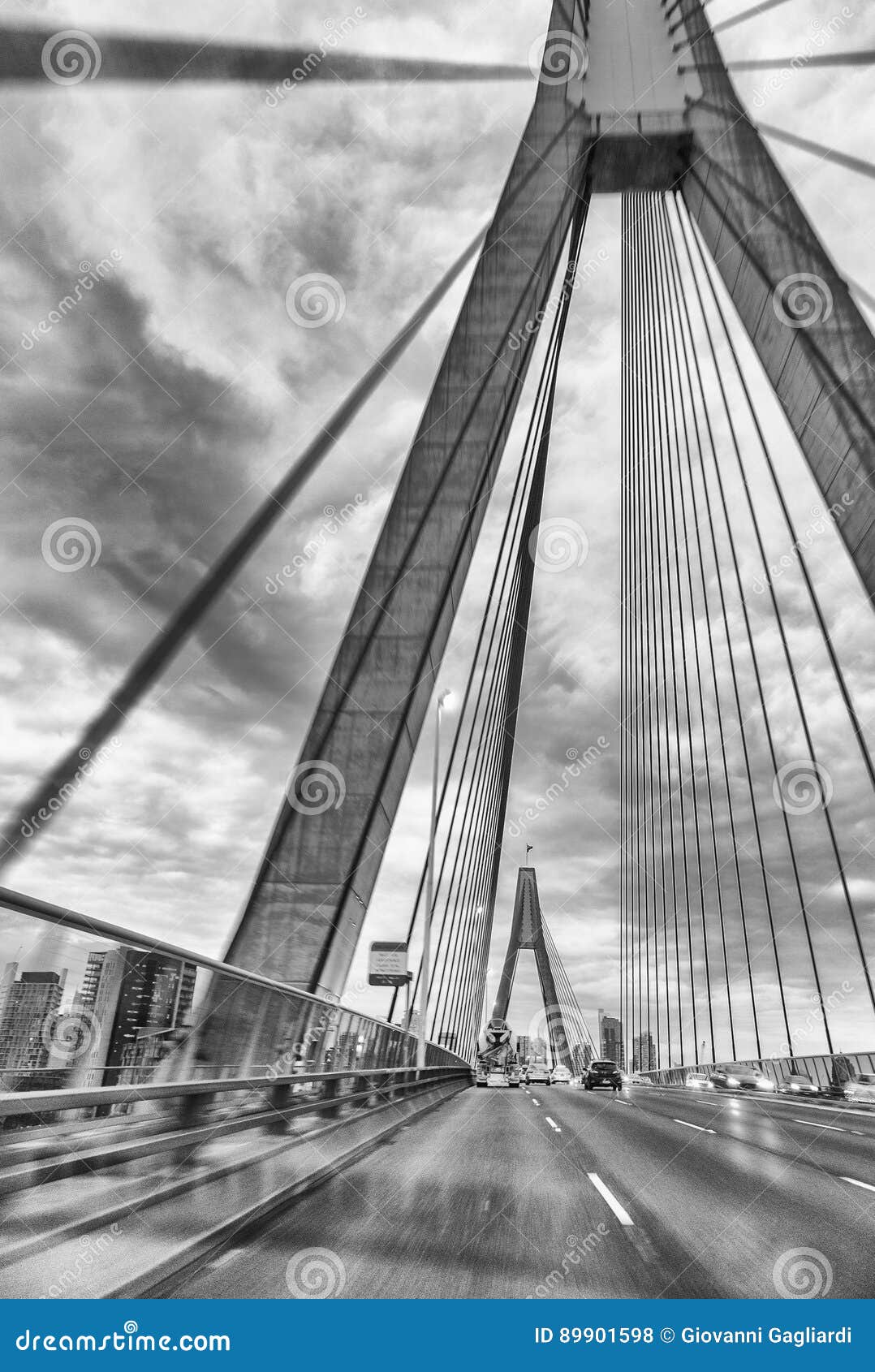 Anzac Bridge with City Traffic, Sydney Editorial Stock Photo - Image of ...