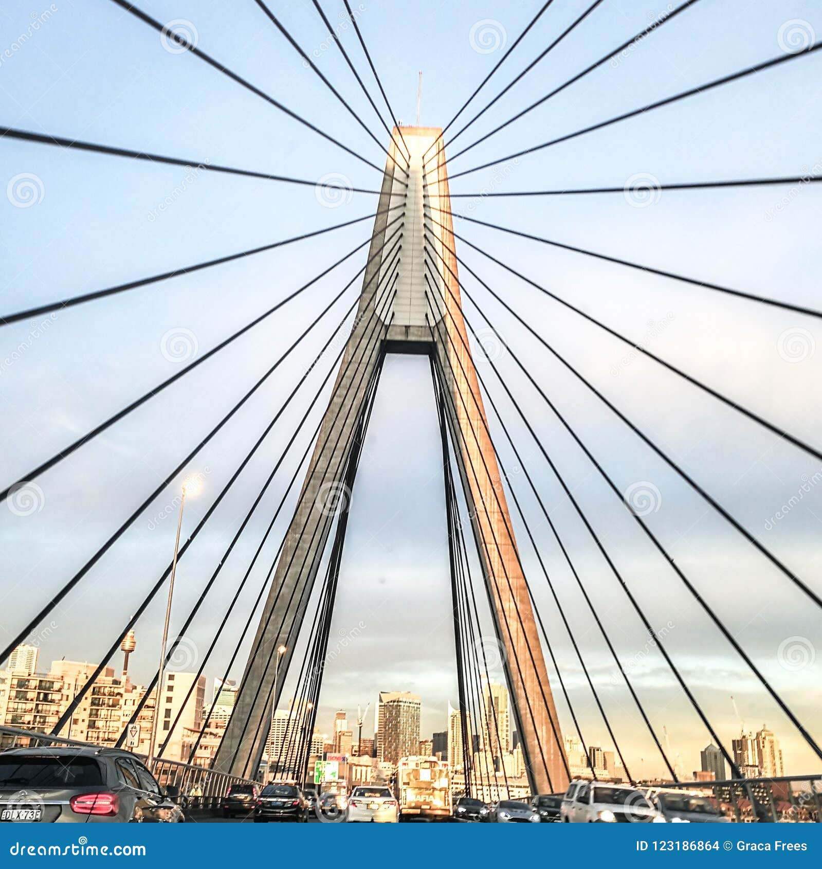 Anzac bridge editorial stock image. Image of structure - 123186864