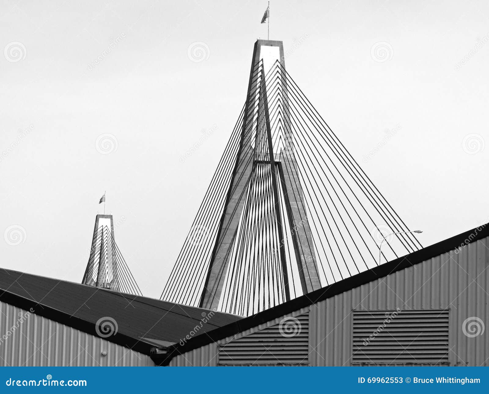 Anzac Bridge, Sydney, Australia Stock Image - Image of white, cable ...