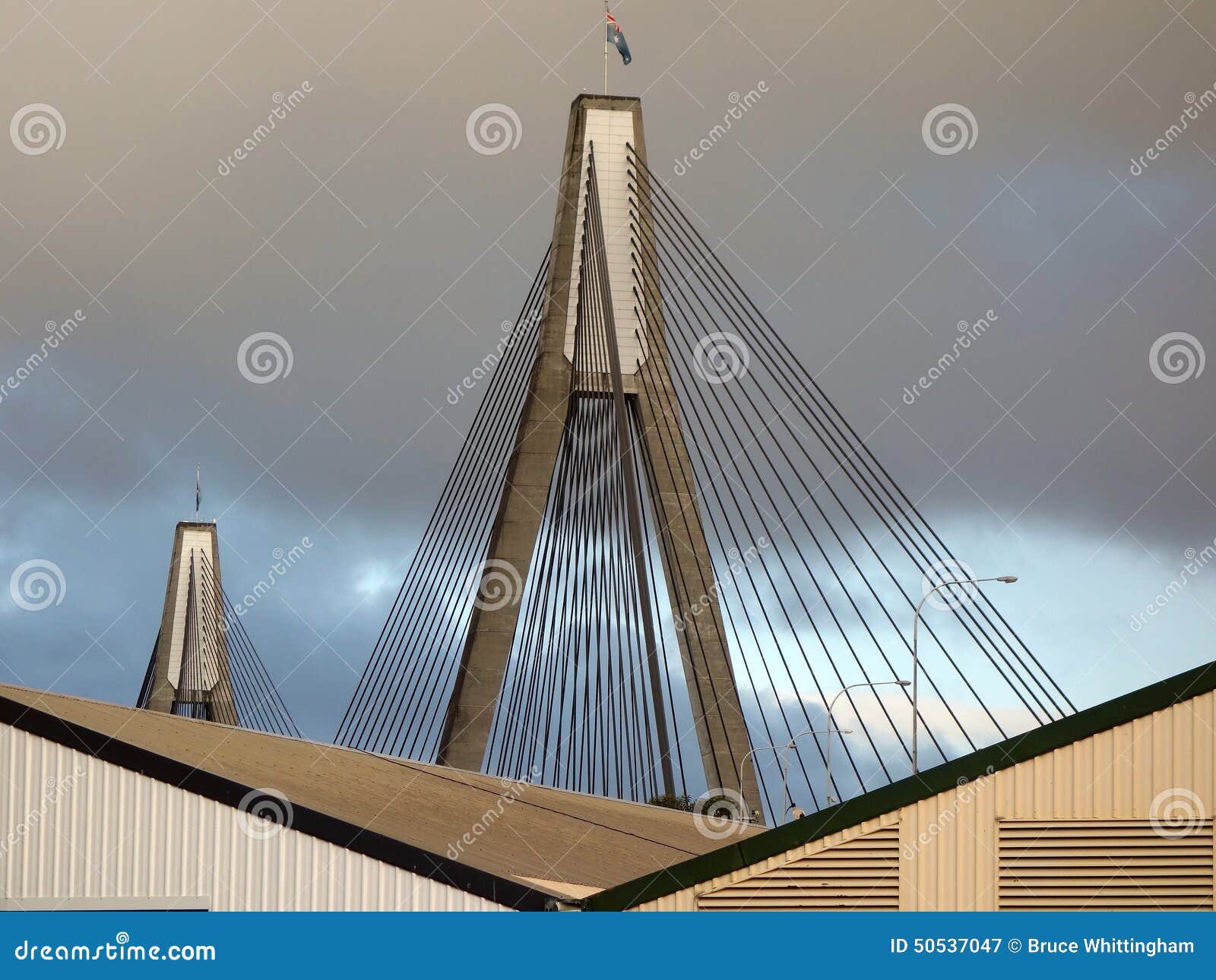 Anzac Bridge, Sydney stock image. Image of cable, australia - 50537047