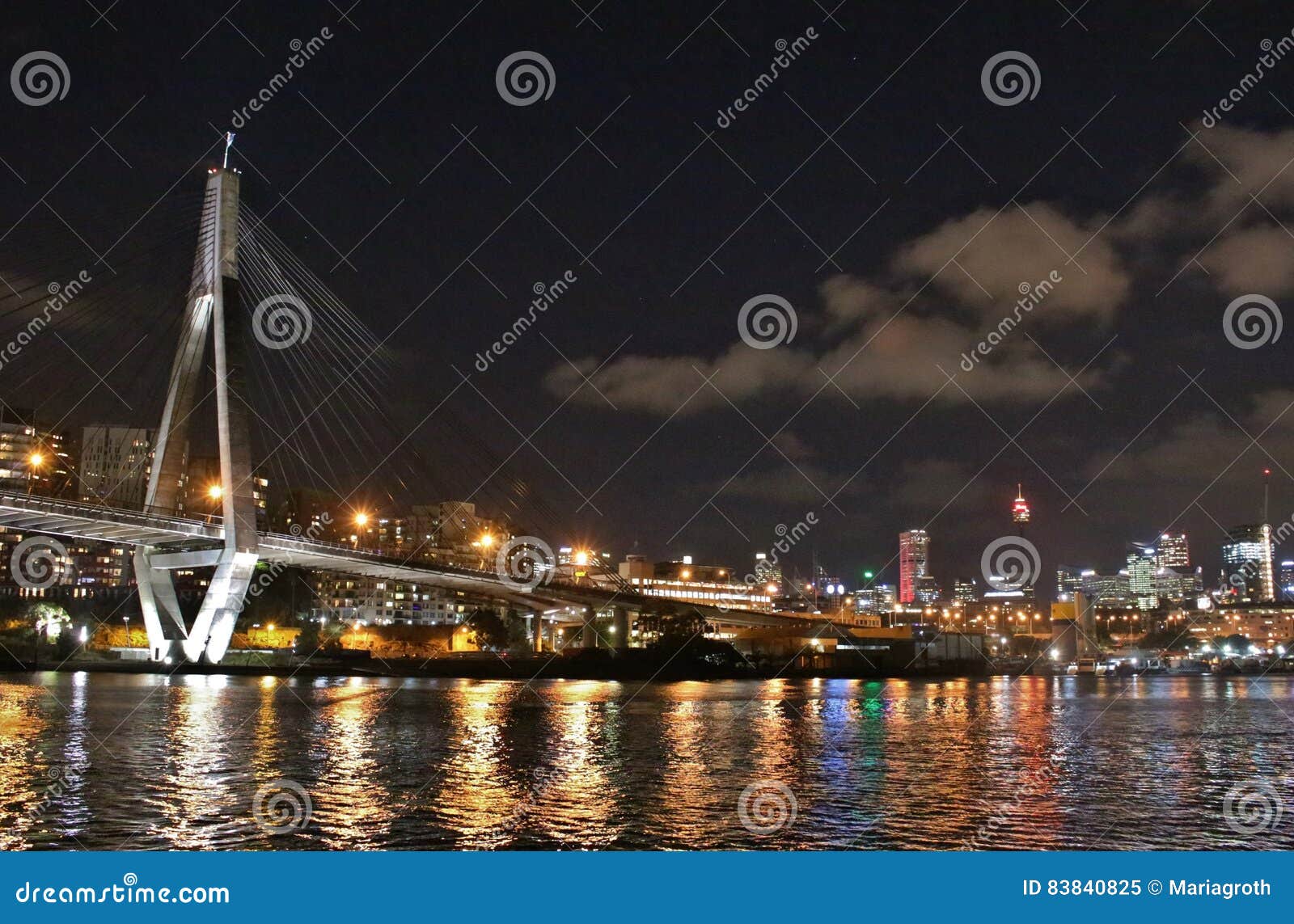 Anzac Bridge, Sydney editorial image. Image of lamps - 83840825