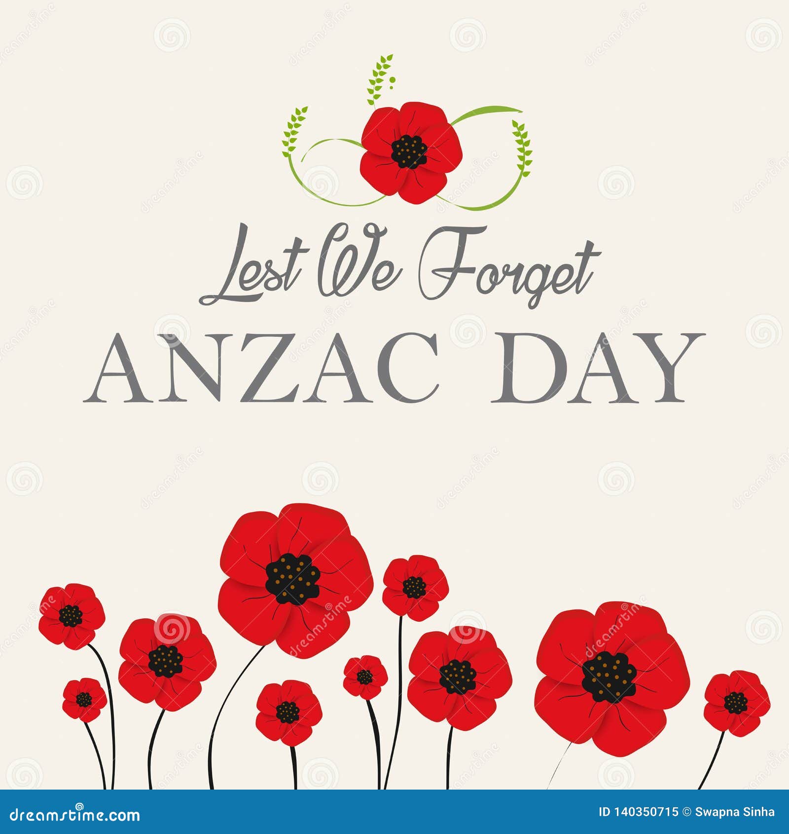 Decorative Paper Poppy for Anzac Day Stock Illustration - Illustration ...
