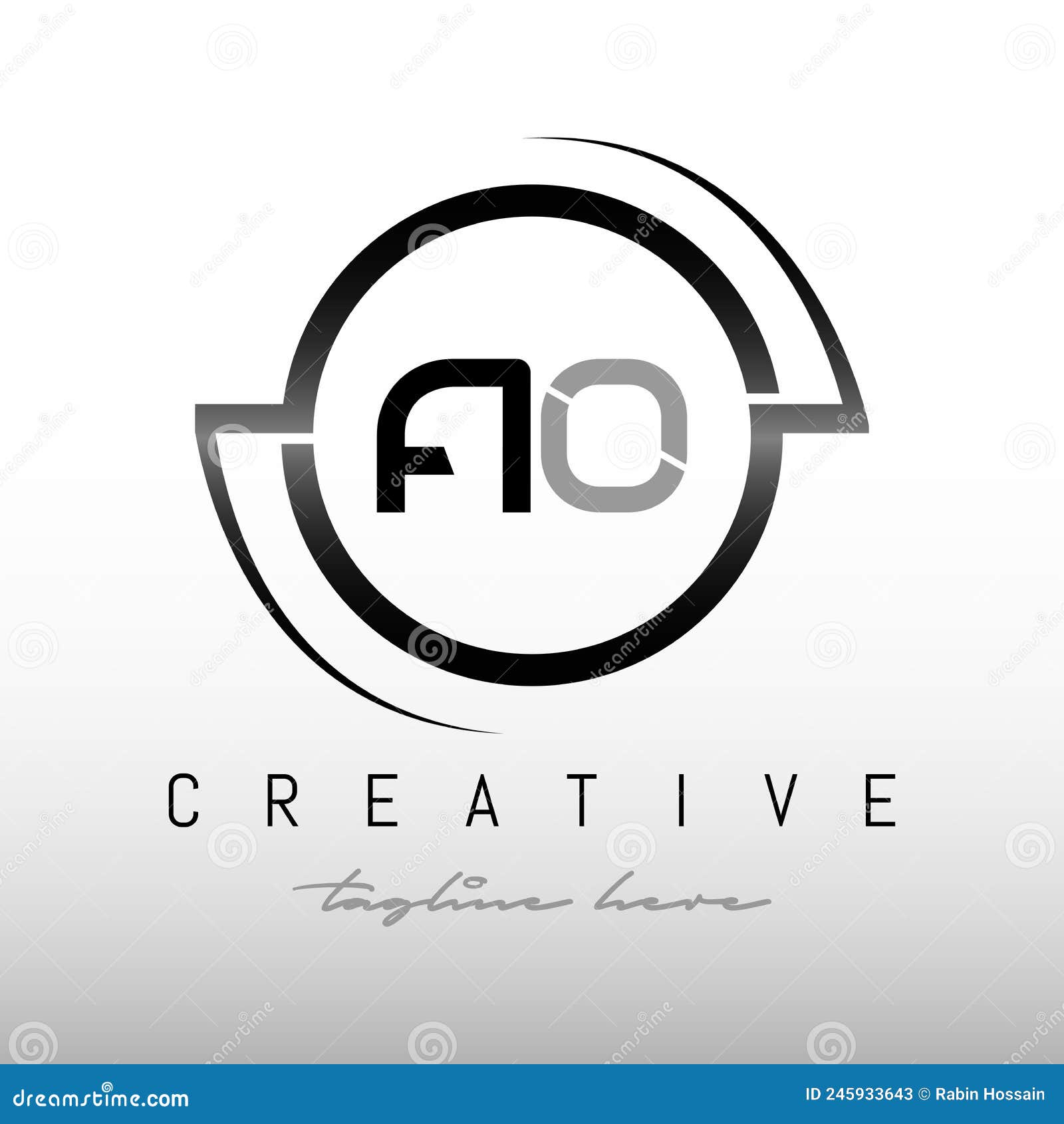 AO Logo with Creative Modern Business Typography Vector Template ...