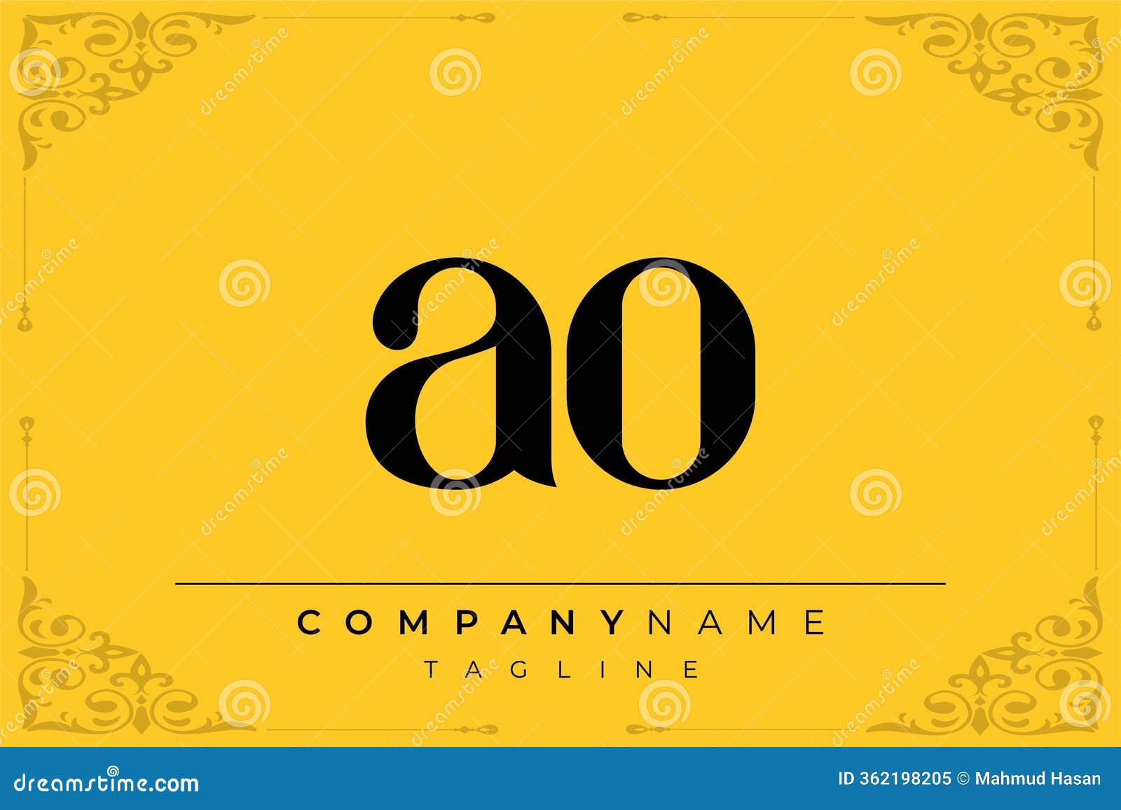 AO Abstract Luxury Logo Cartoon Vector | CartoonDealer.com #362198205