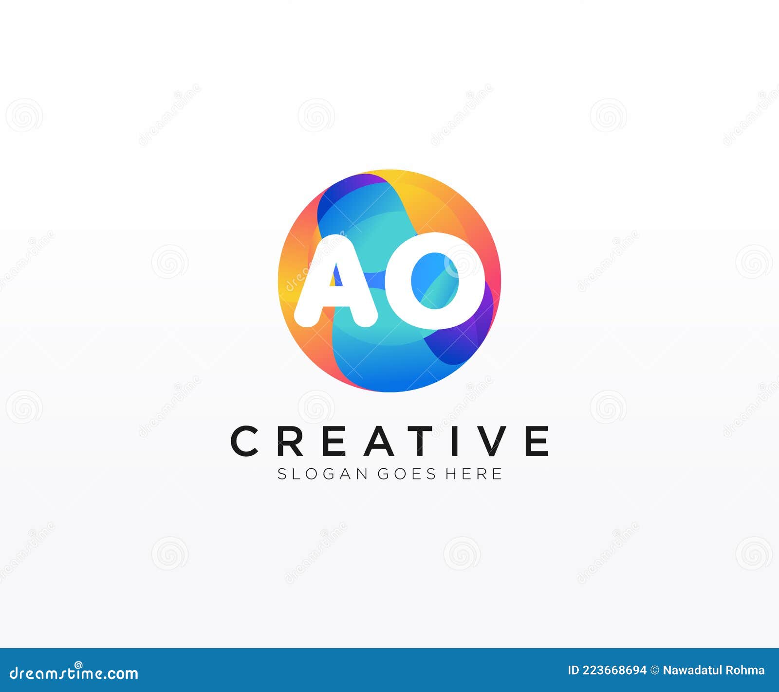 AO Initial Logo with Colorful Circle Template Vector Stock Vector ...