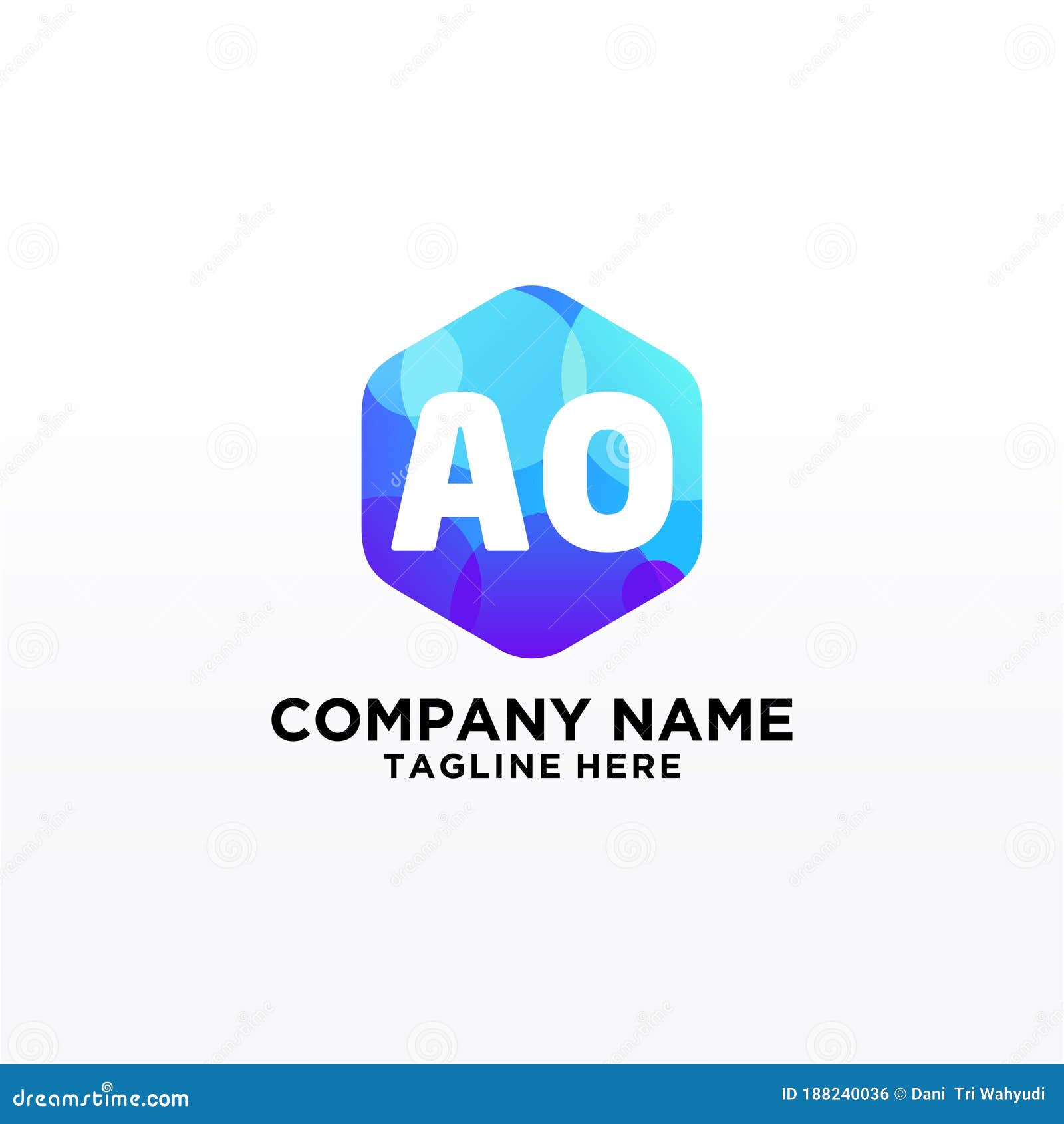 AO Initial Logo with Colorful Circle Template Vector Stock Vector ...