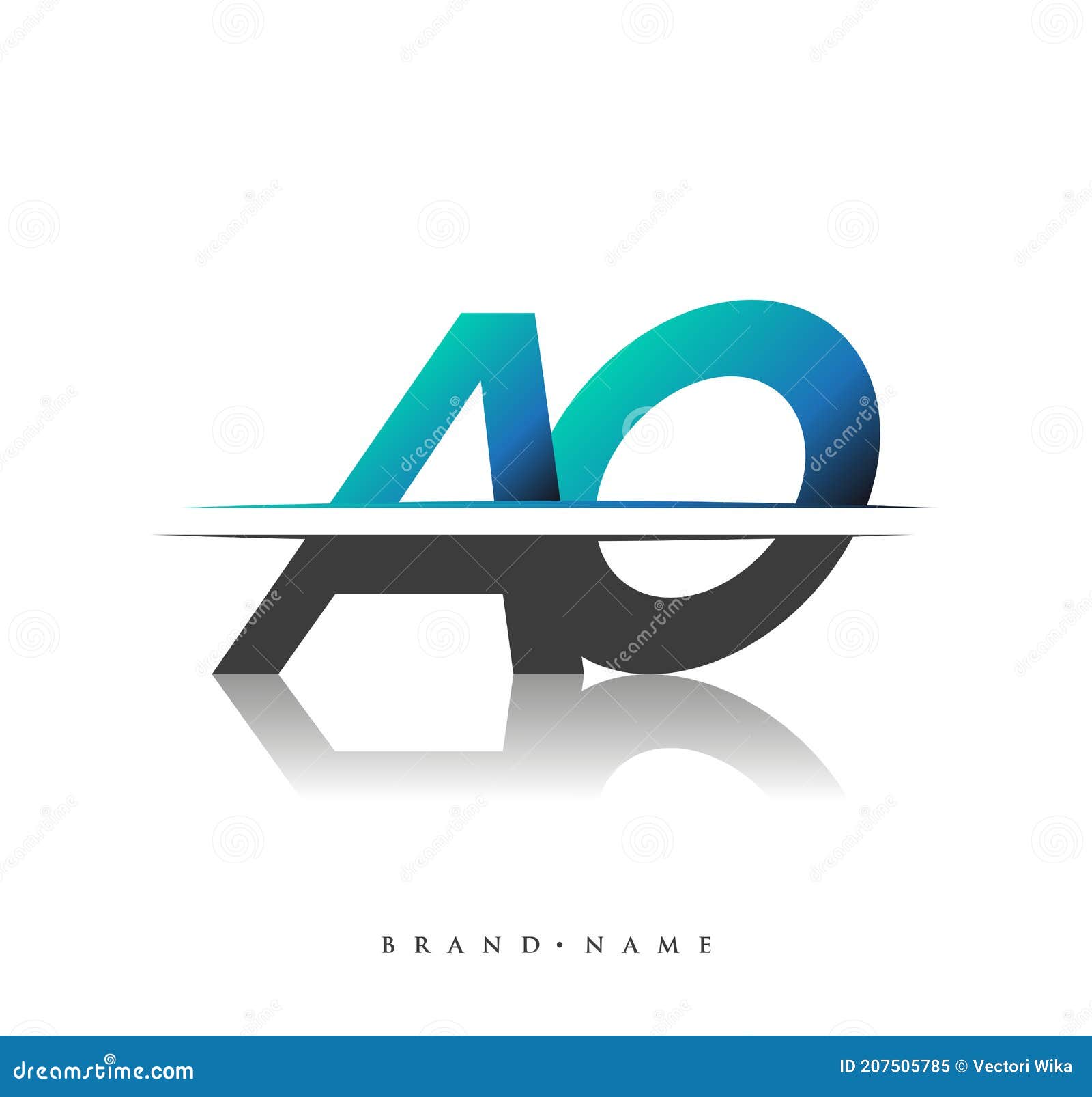 AO Initial Logo Company Name Colored Black and Blue, Simple and Modern ...