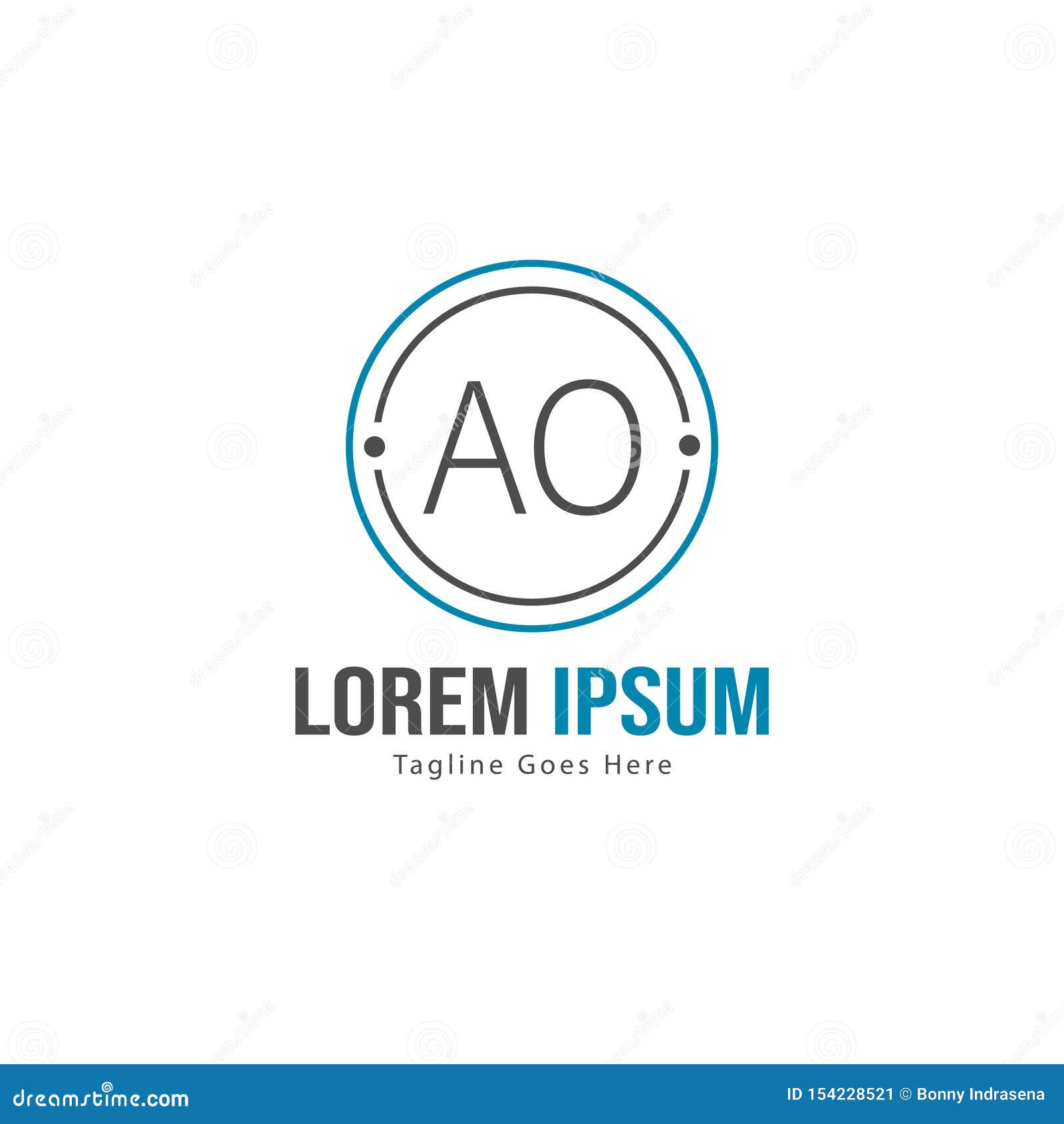 AO Letter Logo Design. Creative Modern AO Letters Icon Illustration ...