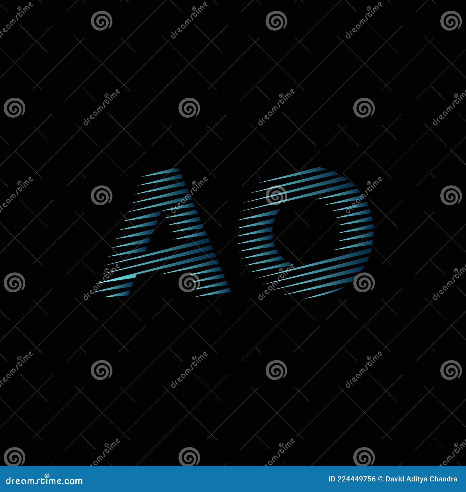 AO Monogram Lines Style Blue Light Vector Stock Vector - Illustration ...