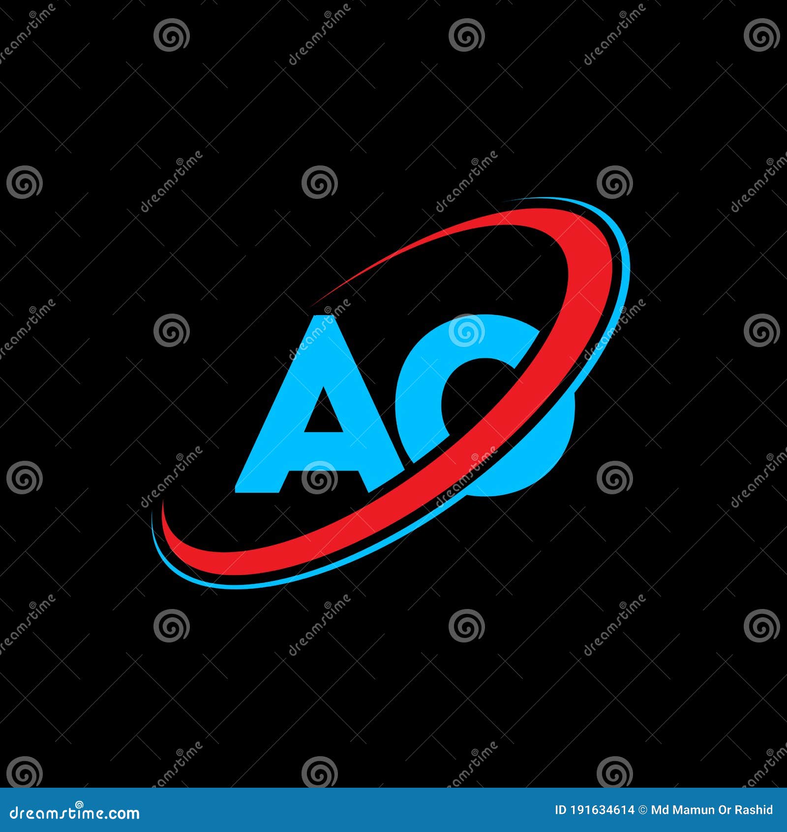 AO a O Letter Logo Design. Initial Letter AO Linked Circle Uppercase ...