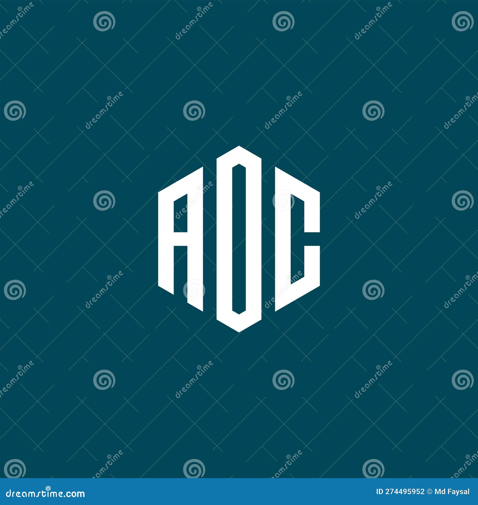 AOC Circle Emblem Abstract Monogram Letter Mark Vector Logo Template ...
