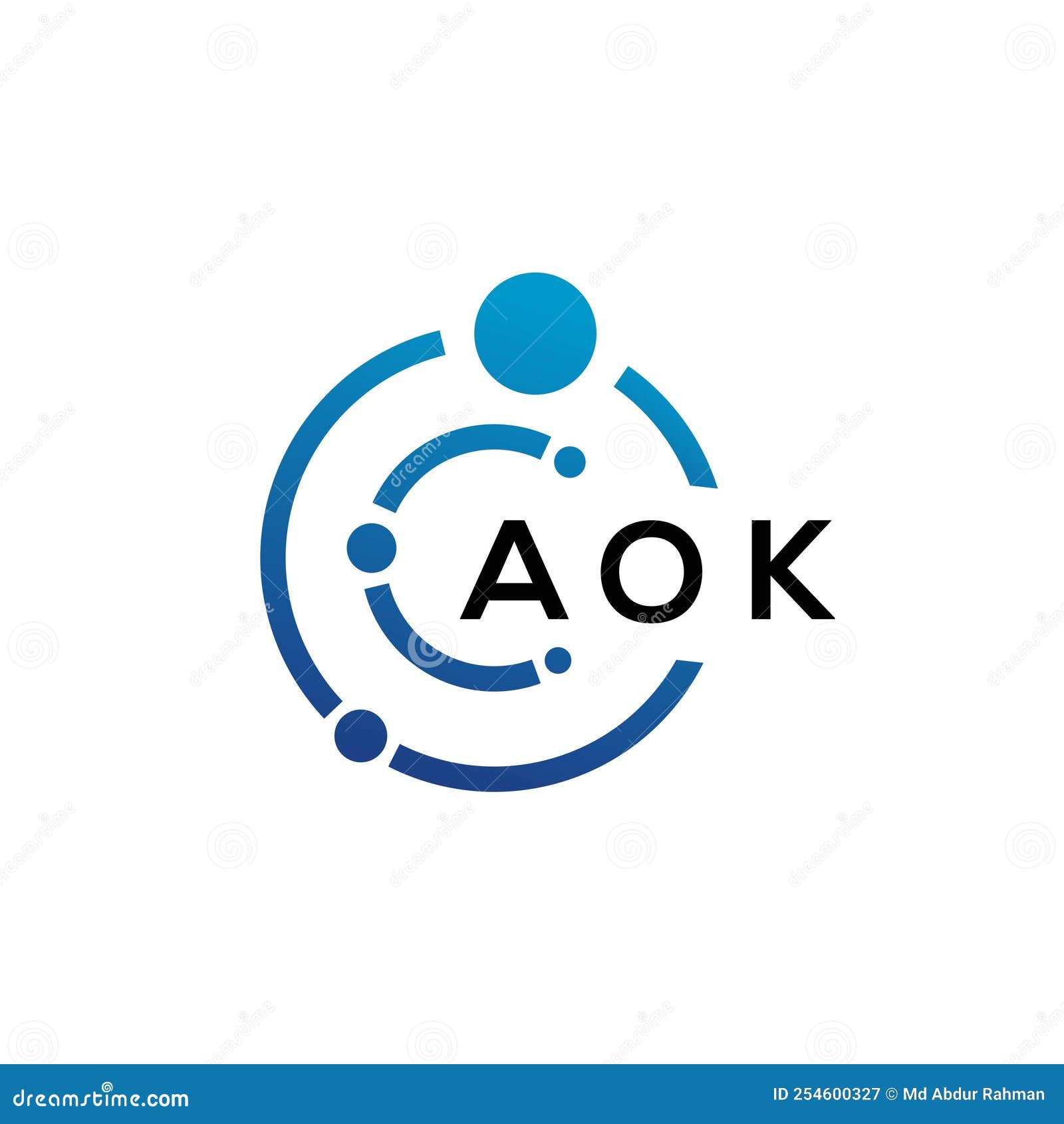 AOK Letter Logo Design on Black Background. AOK Creative Initials ...