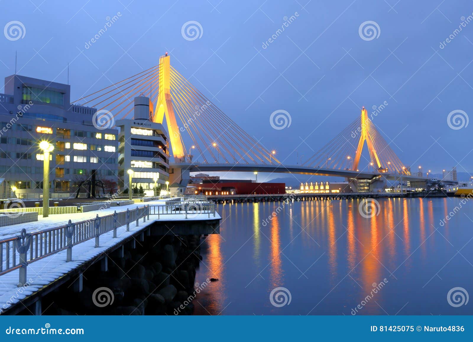 Aomori Bridge editorial image. Image of skyline, factory - 81425075