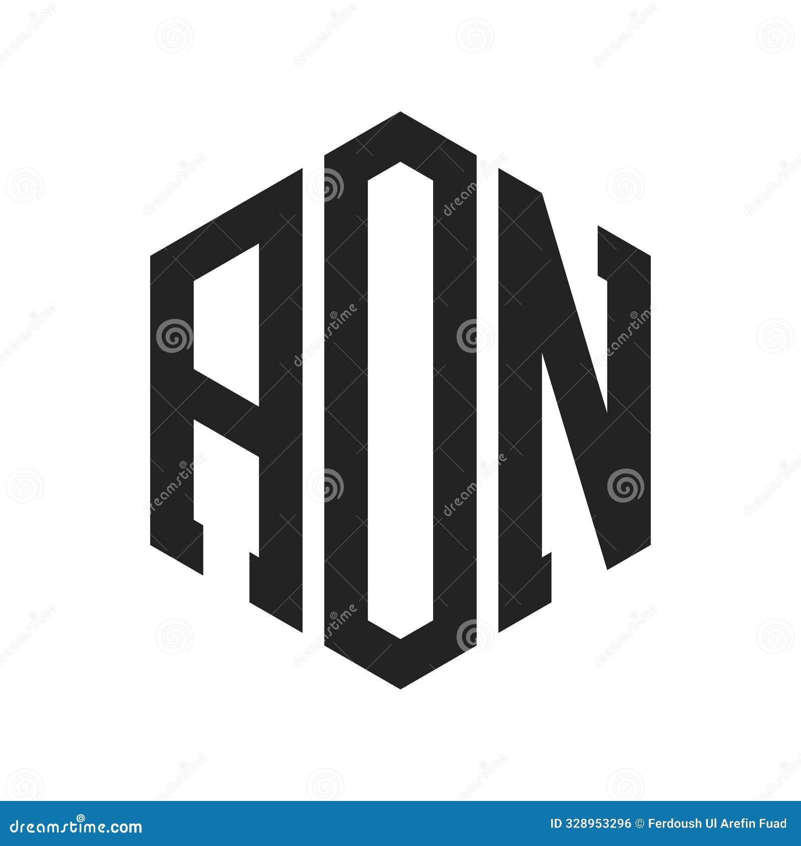 AON Logo Design. Initial Letter AON Monogram Logo Using Hexagon Shape ...