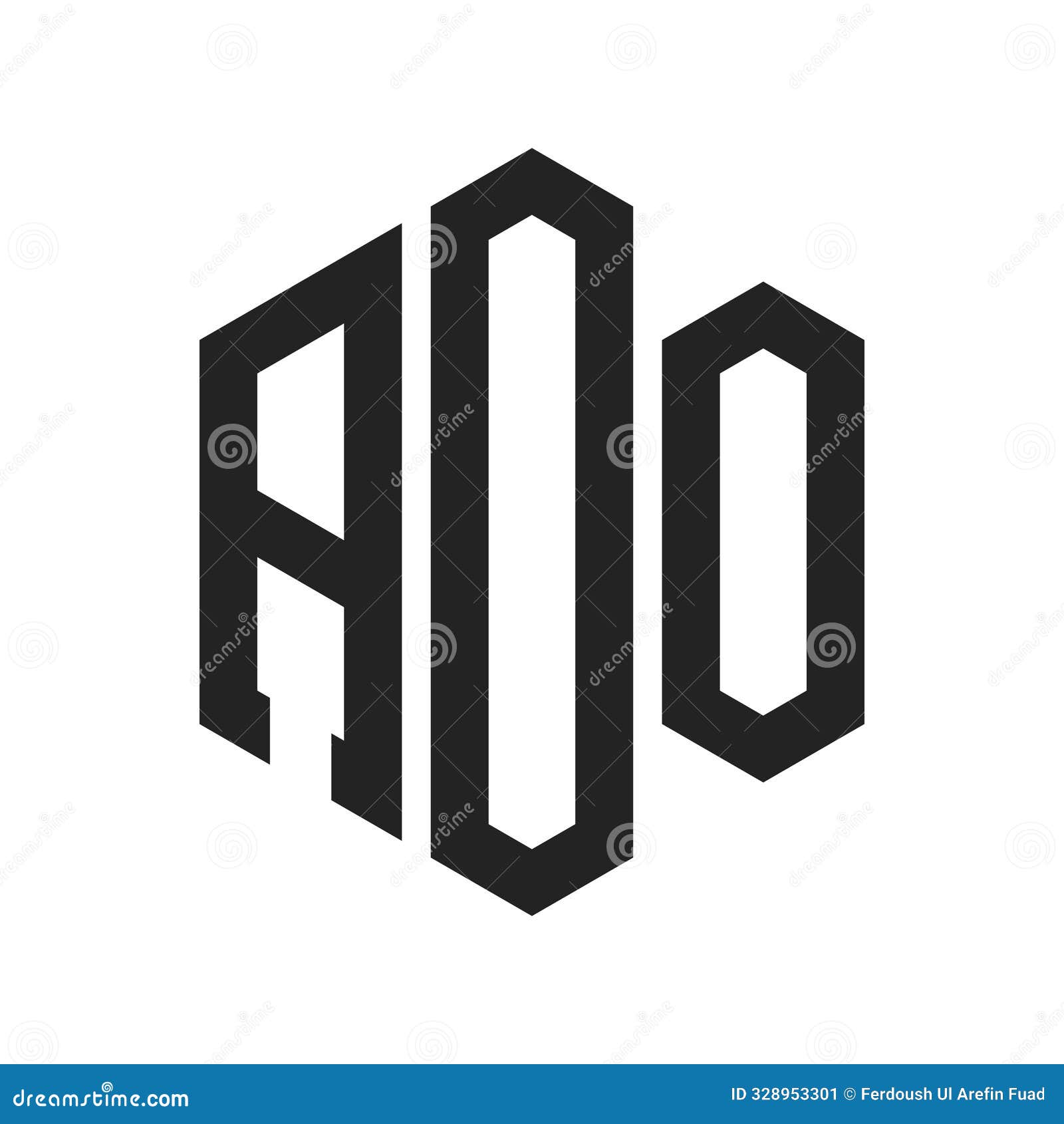 AOO Logo Design. Initial Letter AOO Monogram Logo Using Hexagon Shape ...