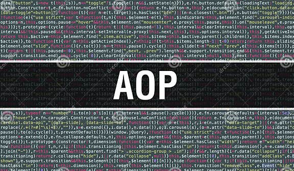 AOP Text Written on Programming Code Abstract Technology Background of ...