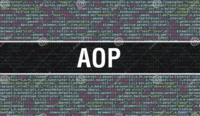AOP Text Written on Programming Code Abstract Technology Background of ...