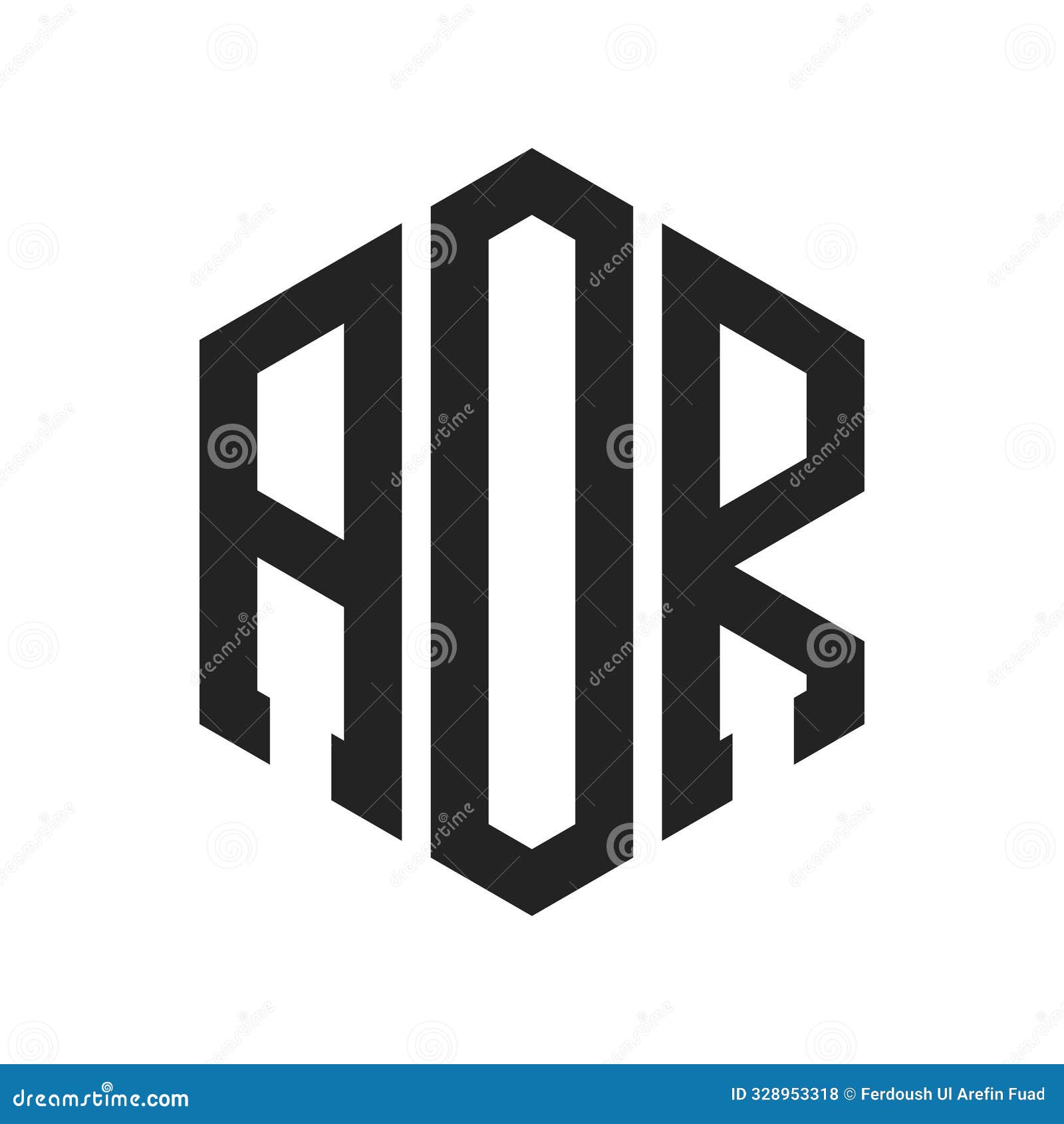 AOR Logo Design. Initial Letter AOR Monogram Logo Using Hexagon Shape ...