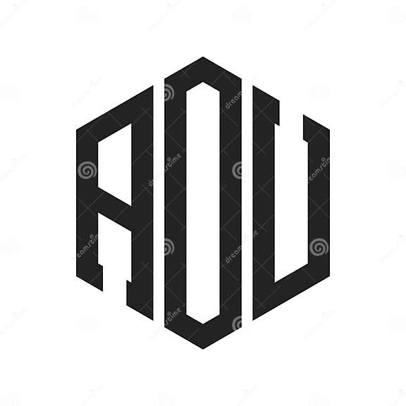 AOU Logo Design. Initial Letter AOU Monogram Logo Using Hexagon Shape ...