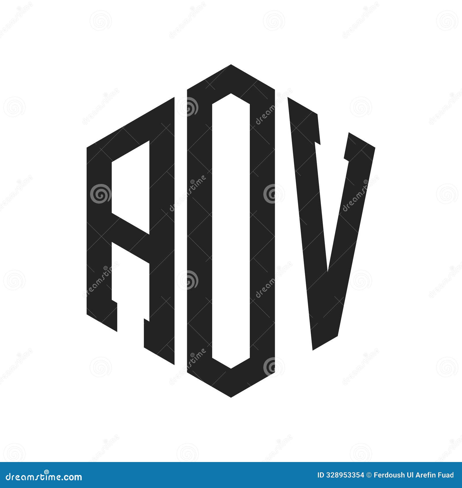 AOV Logo Design. Initial Letter AOV Monogram Logo Using Hexagon Shape ...