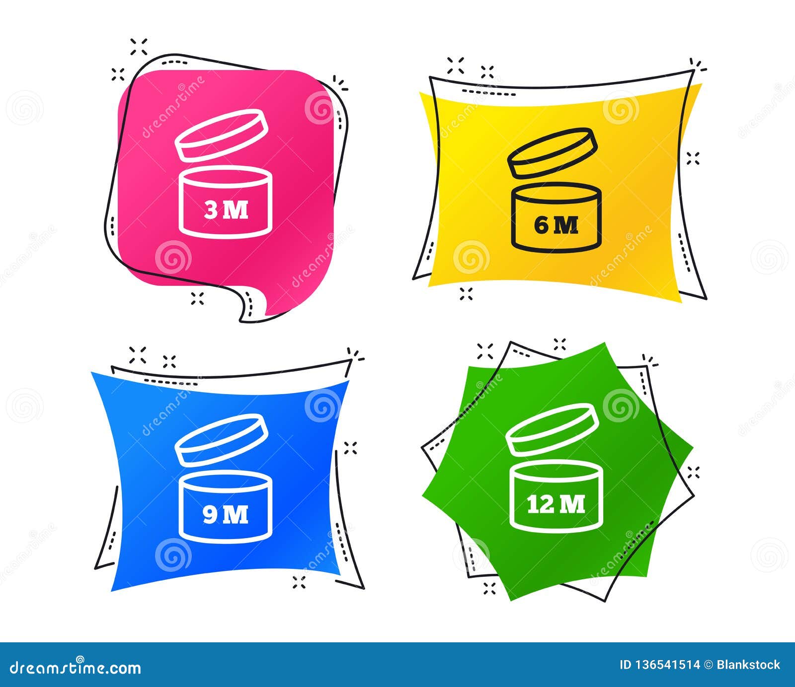 Após Ter Aberto ícones Do Uso Produto Da Data De Validade Vetor ...