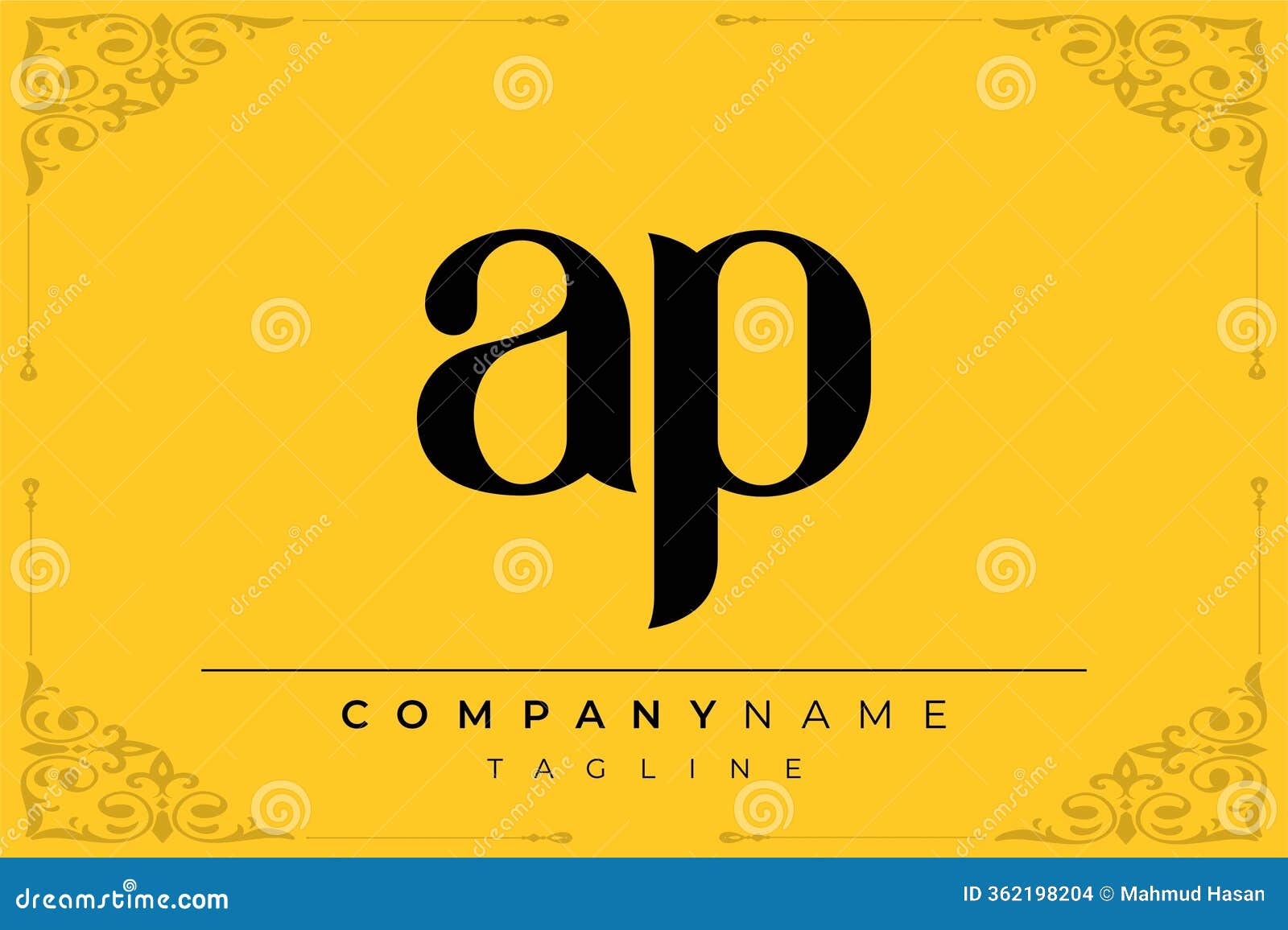 AP abstract luxury logo stock vector. Illustration of font - 362198204