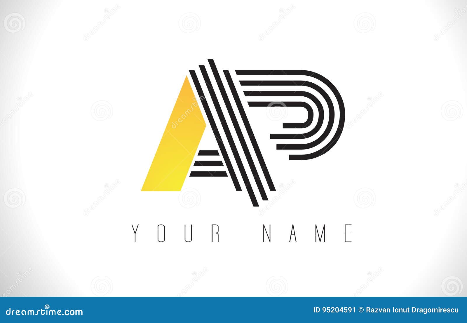AP Black Lines Letter Logo. Creative Line Letters Vector Templat Stock ...