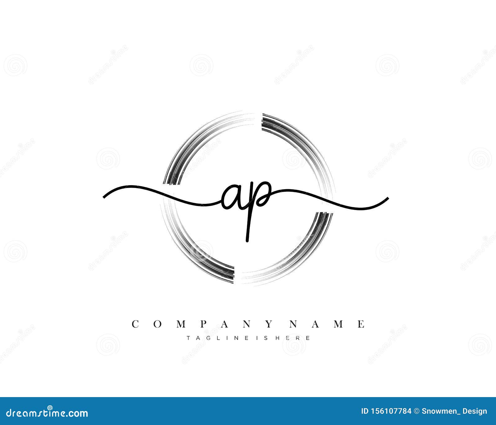 AP Initial Handwriting Logo Template Vector. Stock Vector ...