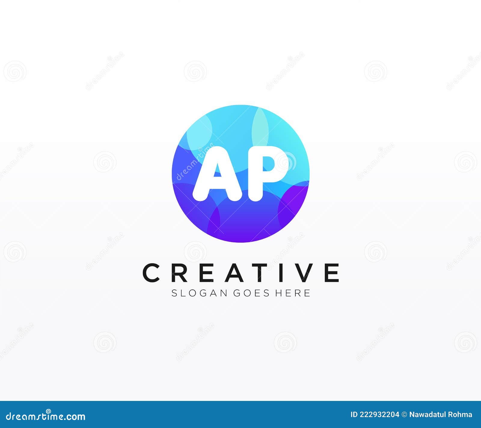 AP Initial Logo with Colorful Circle Template Vector Stock Vector ...