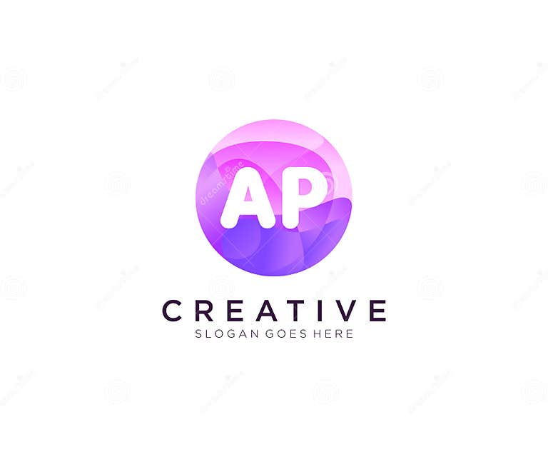 AP Initial Logo with Colorful Circle Template Vector Stock Vector ...