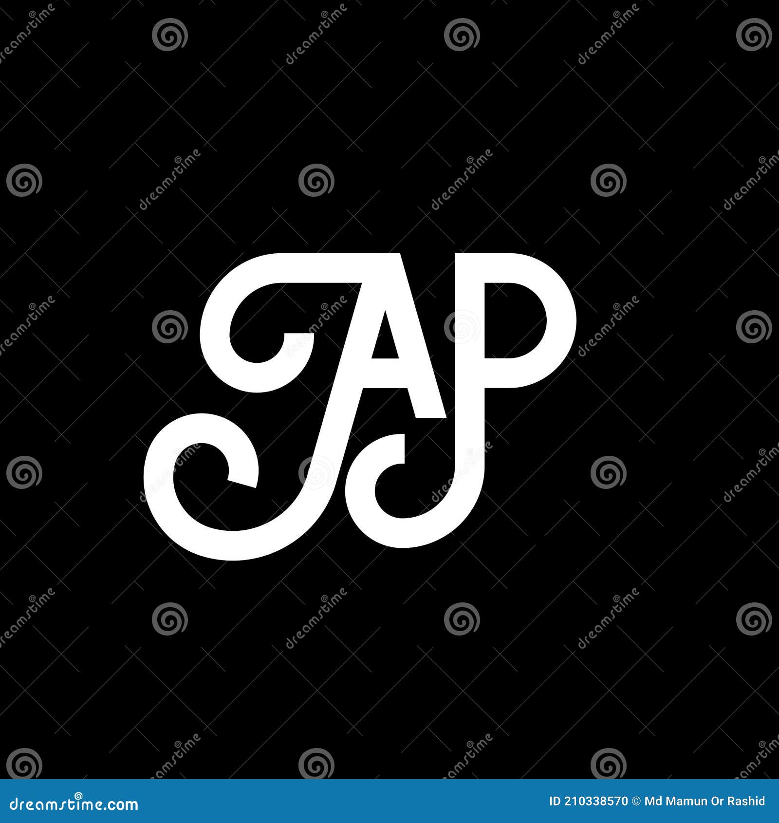 AP Letter Logo Design on Black Background. AP Creative Initials Letter ...
