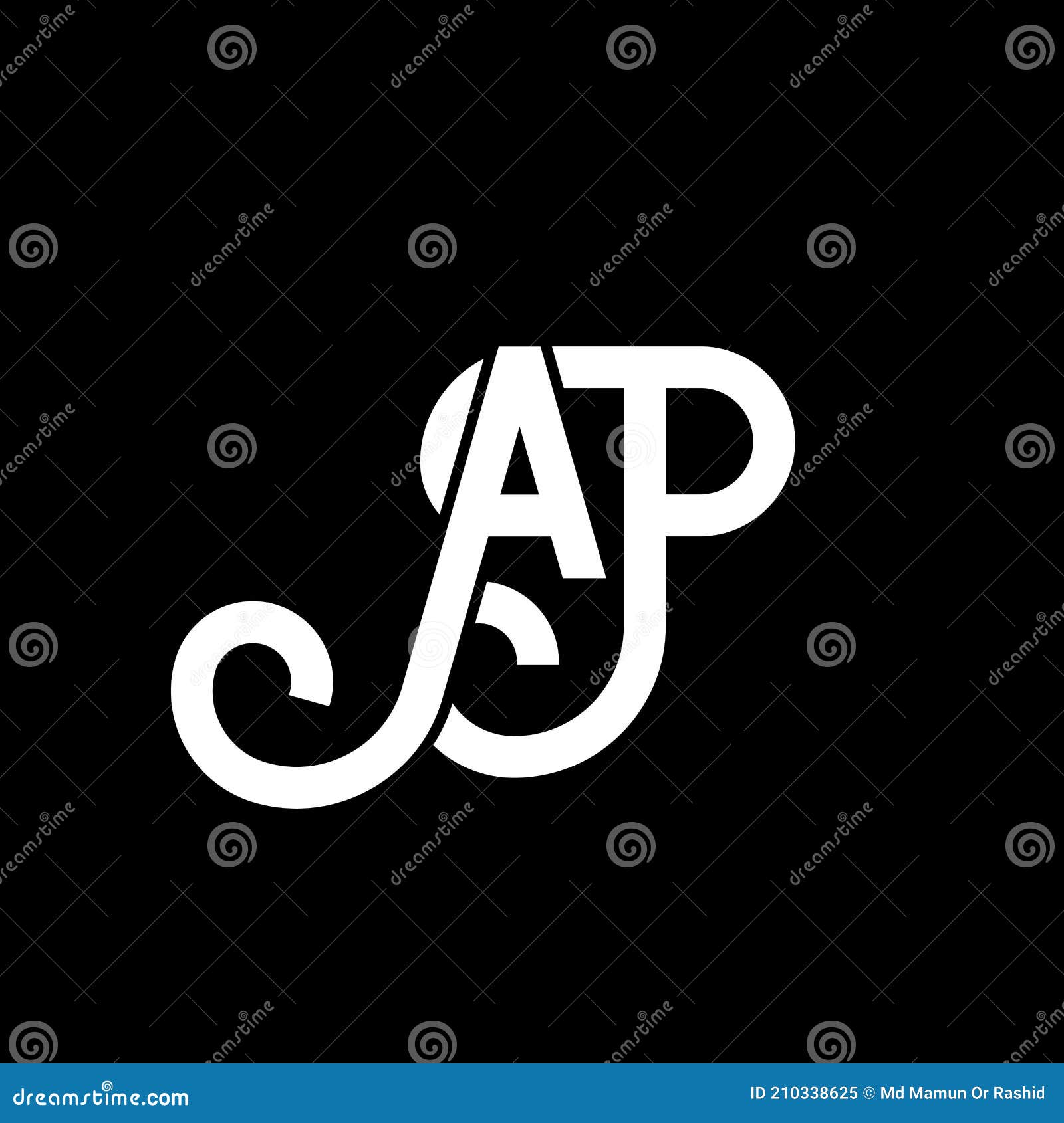 AP Letter Logo Design on Black Background. AP Creative Initials Letter ...