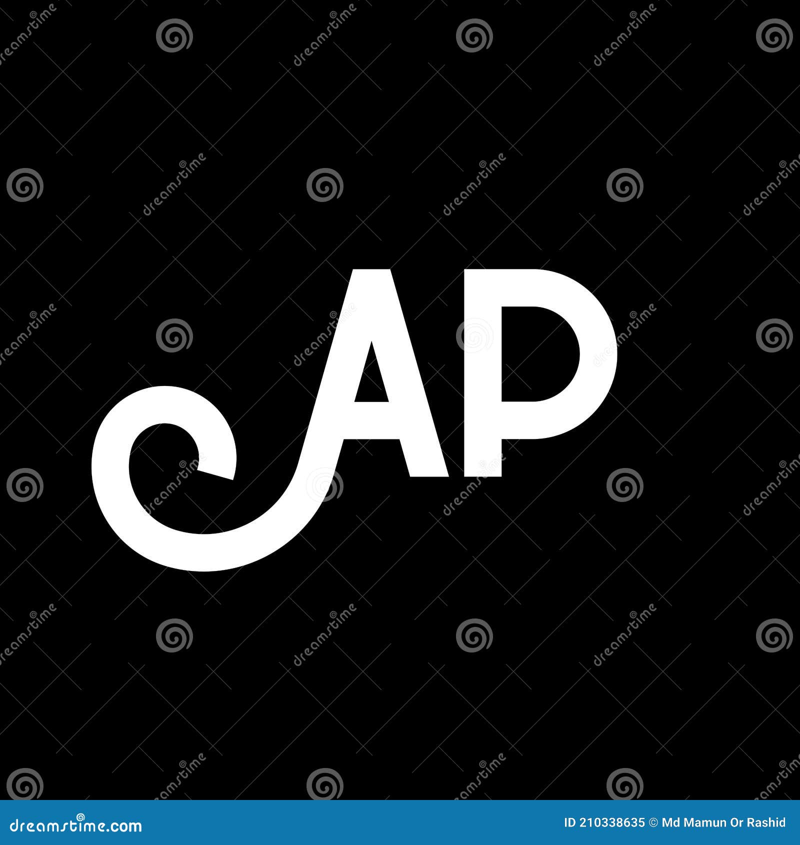 AP Letter Logo Design on Black Background. AP Creative Initials Letter ...