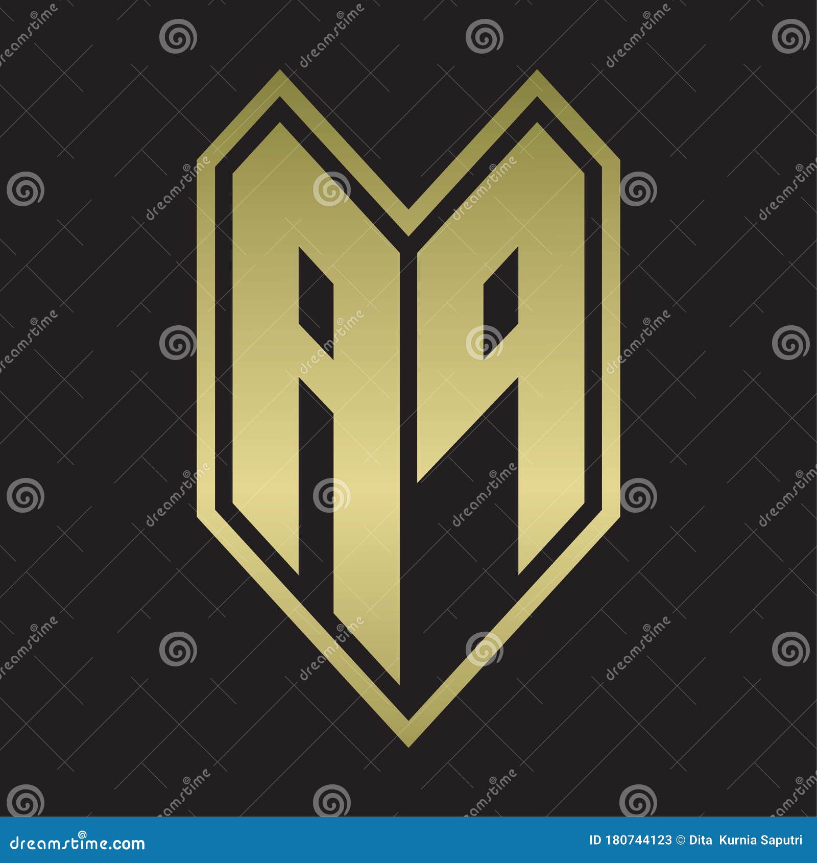 AP Logo Monogram with Emblem Line Style Isolated on Gold Colors Stock ...