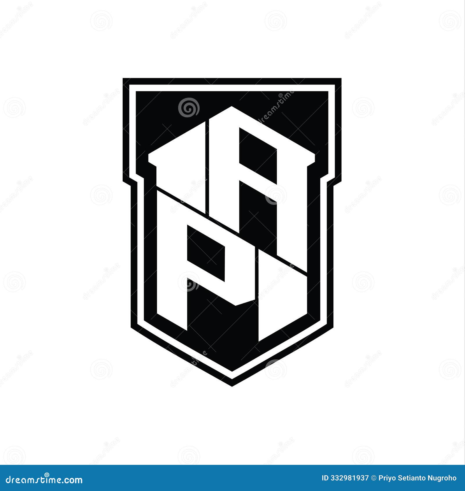 AP Logo Monogram Hexagon Geometric Up and Down Inside Shield Isolated ...