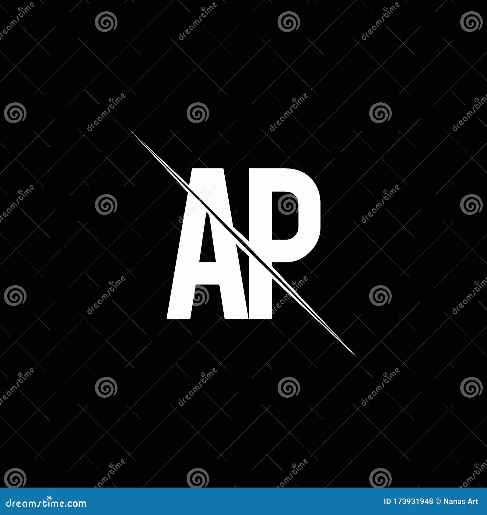 AP Logo Monogram with Slash Style Design Template Stock Vector ...