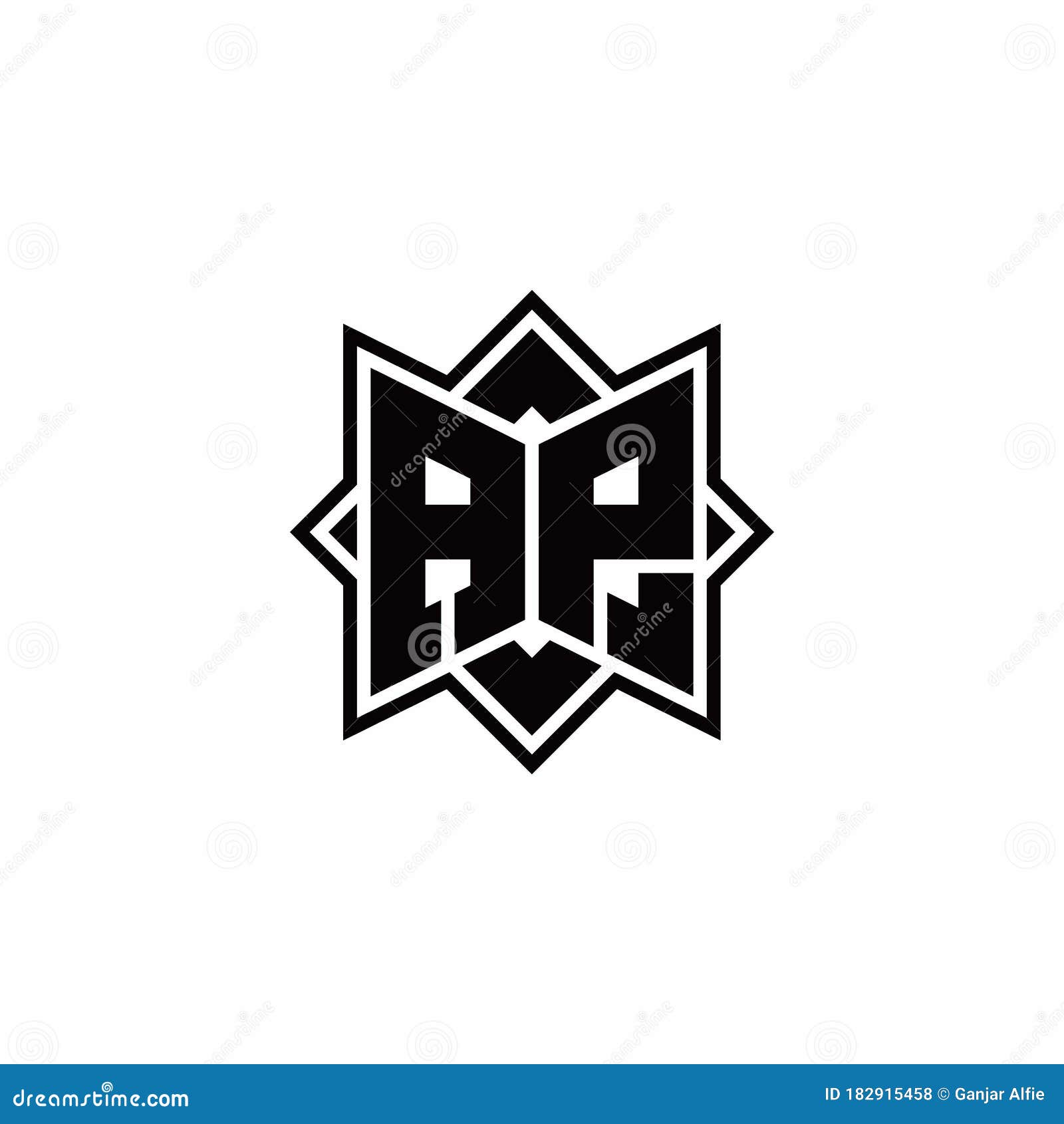 AP Monogram Logo with Square Rotate Style Outline Stock Vector ...