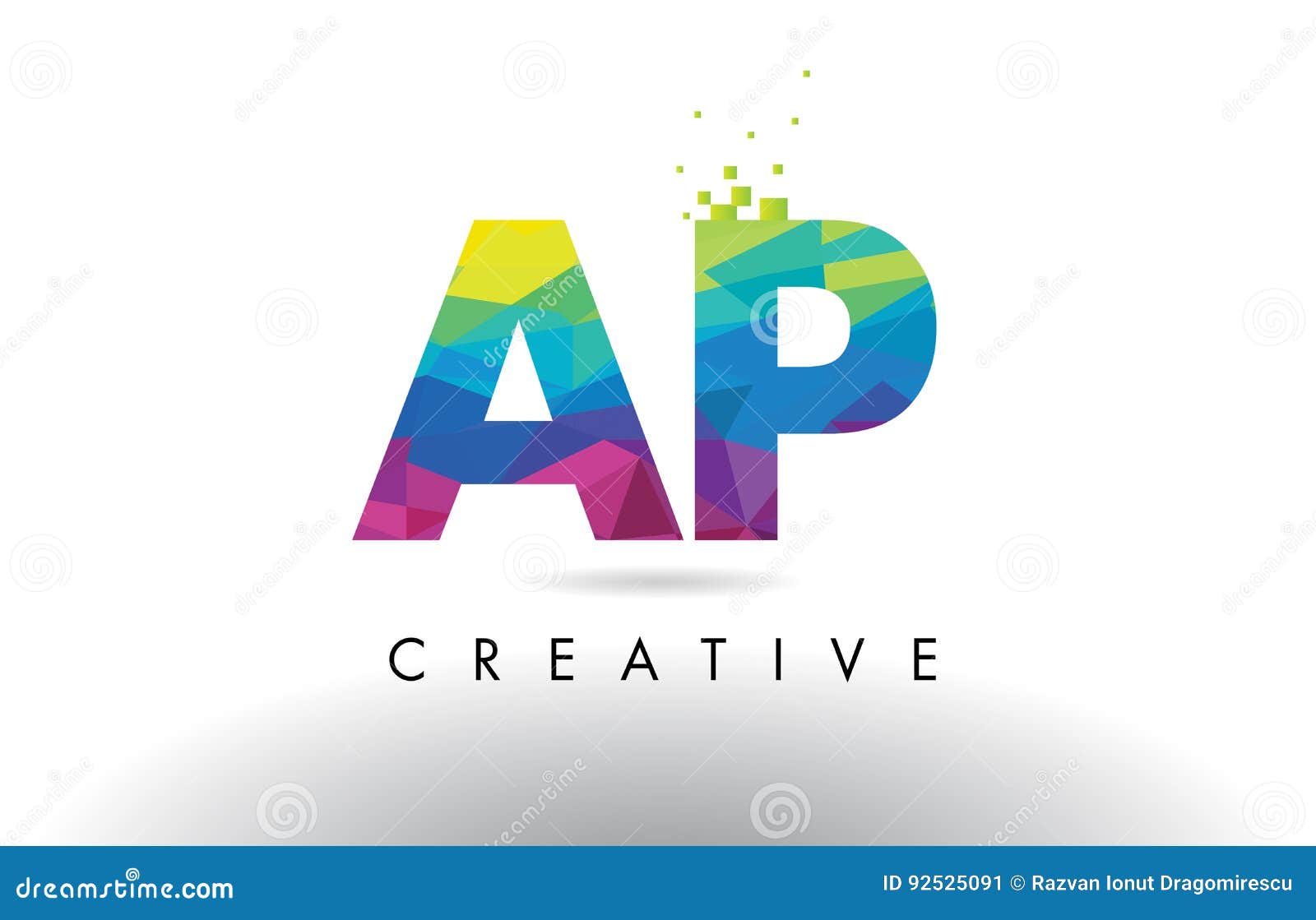 AP a P Colorful Letter Origami Triangles Design Vector. Stock Vector ...
