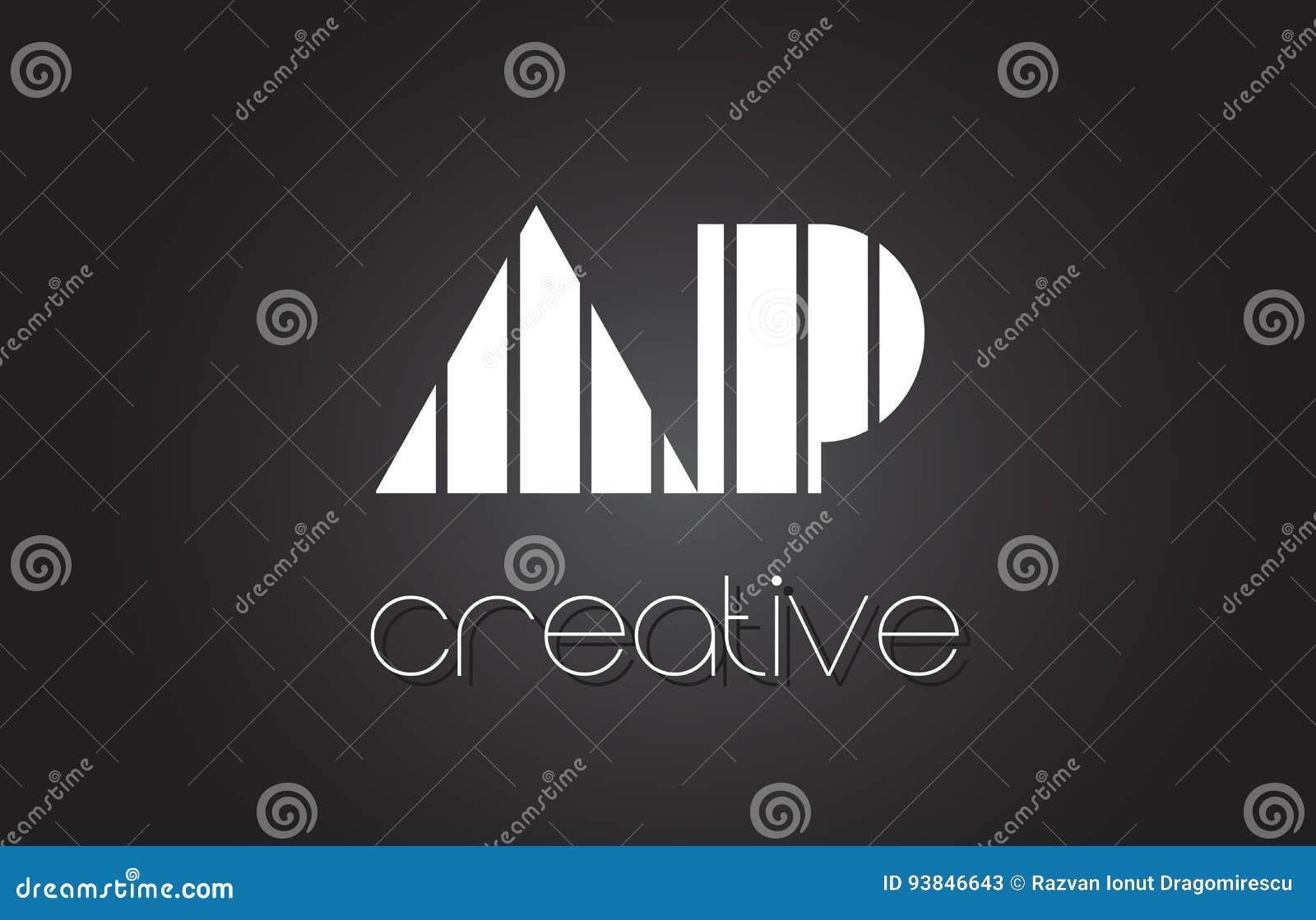 AP a P Letter Logo Design with White and Black Lines. Stock Vector ...