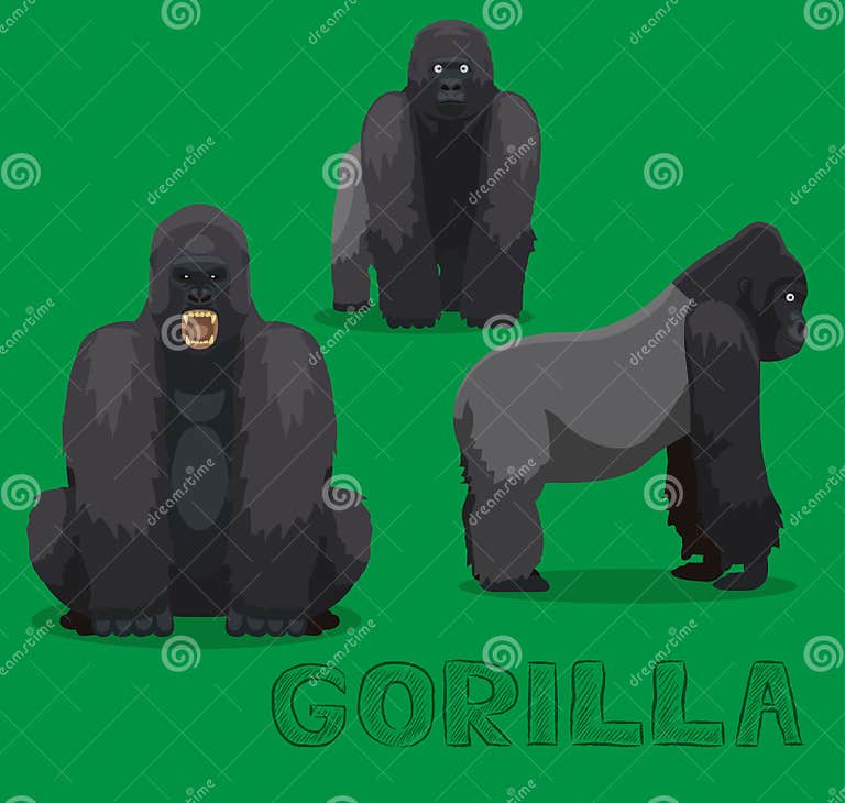 Apa Gorilla Cartoon Vector Illustration Vektor Illustrationer ...