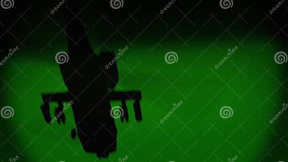 Apache AH-64 Helicopter Flies at Night, Night Vision Infrared Stock ...