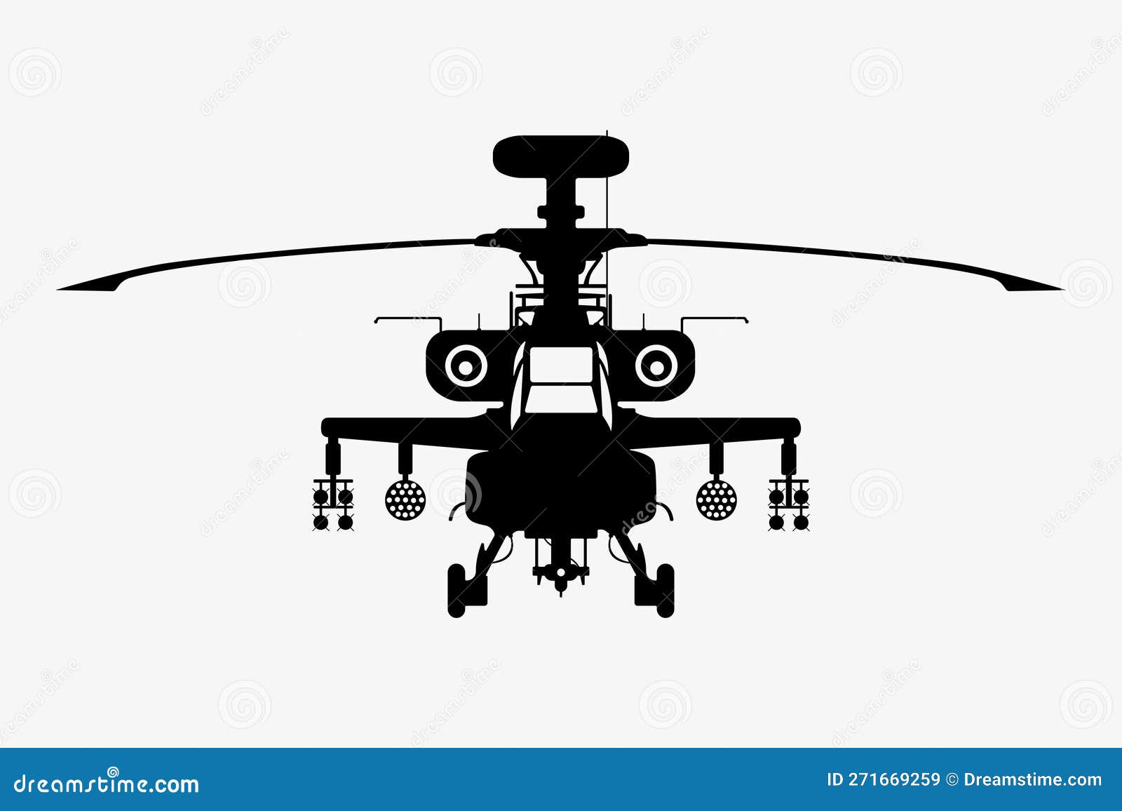 Ah-64 Apache Attack Helicopter Icon. Us Army Symbol. Isolated Vector ...