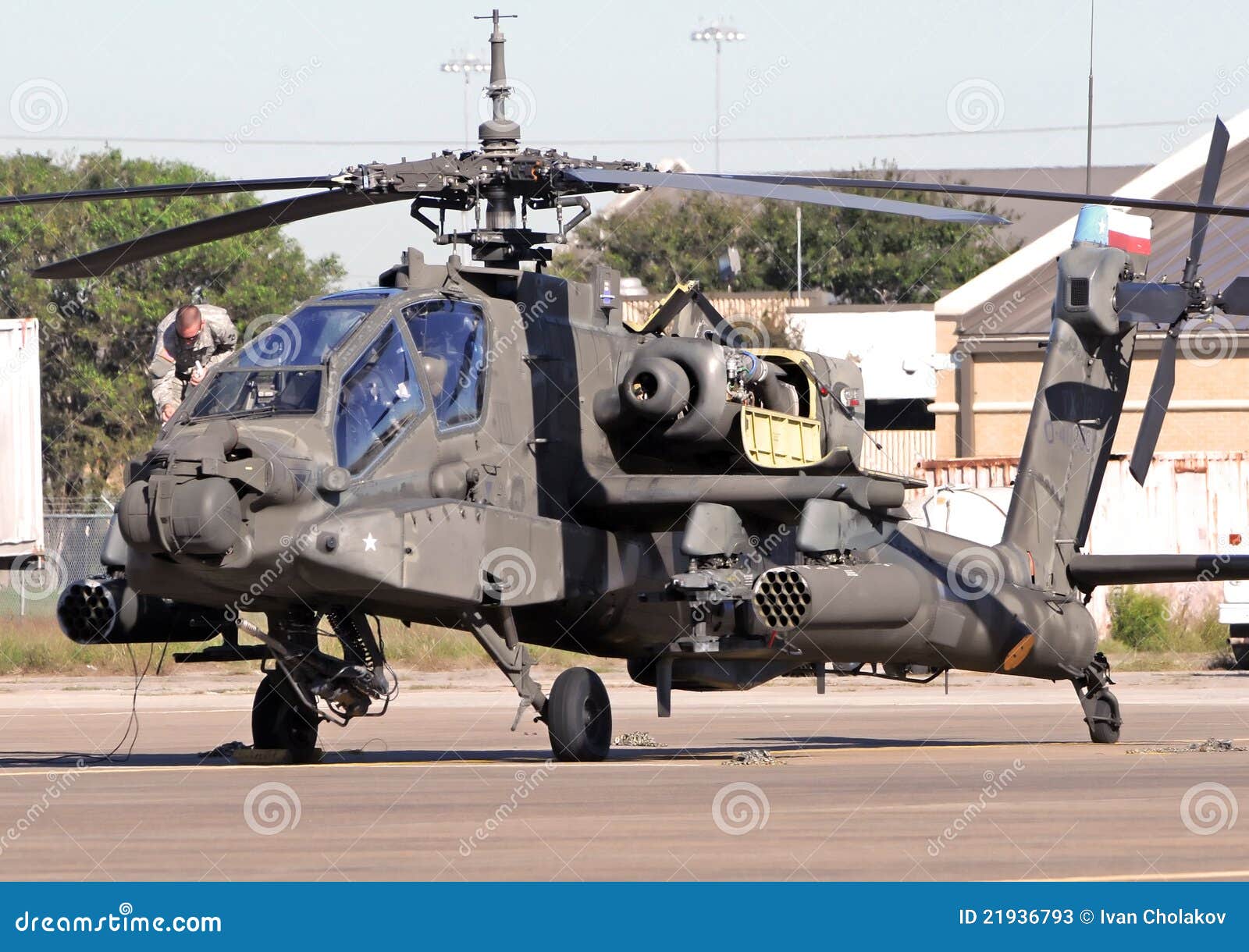 Apache Helicopter Pre-flight Check Editorial Stock Photo - Image of ...