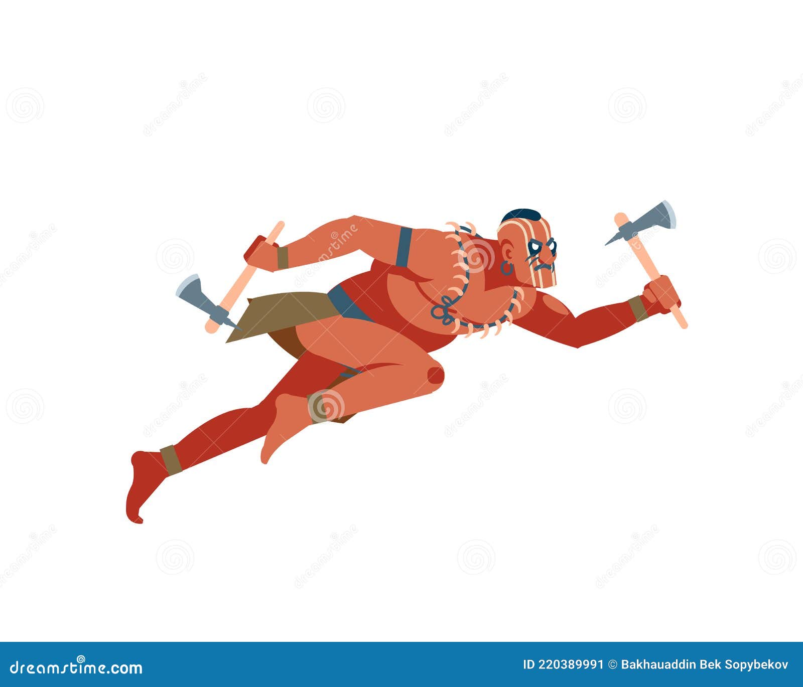 Apache Indian Native American Warrior or Brave Leaping Toward and ...