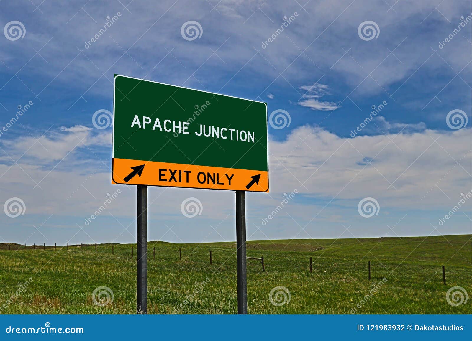 US Highway Exit Sign for Apache Junction Stock Photo - Image of green ...