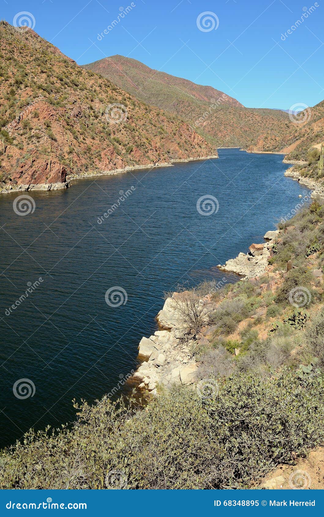 Apache Lake in Arizona stock image. Image of apache, mountain - 68348895